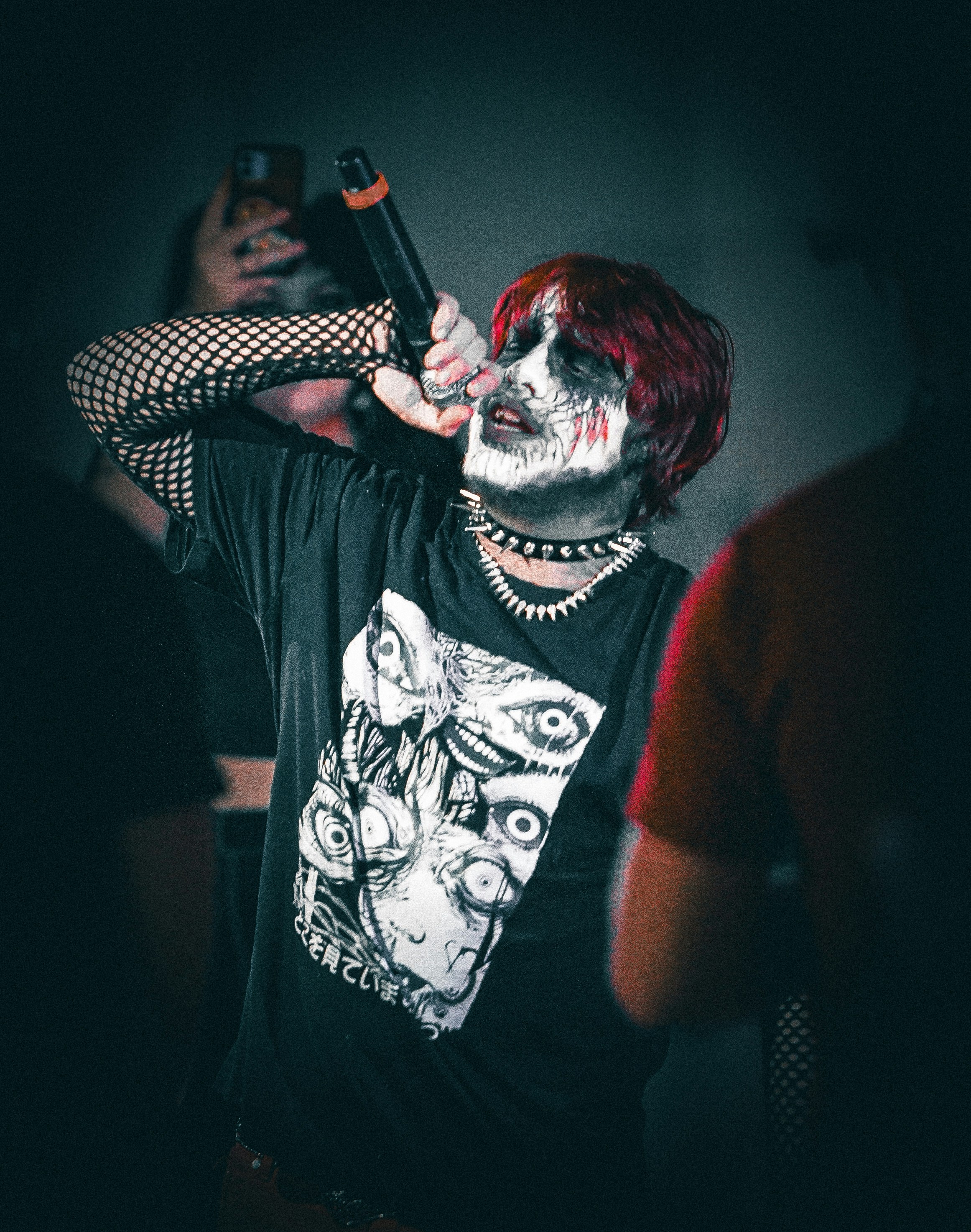 Midnight Mask: A Performer's Grit Beneath Neon Shadows