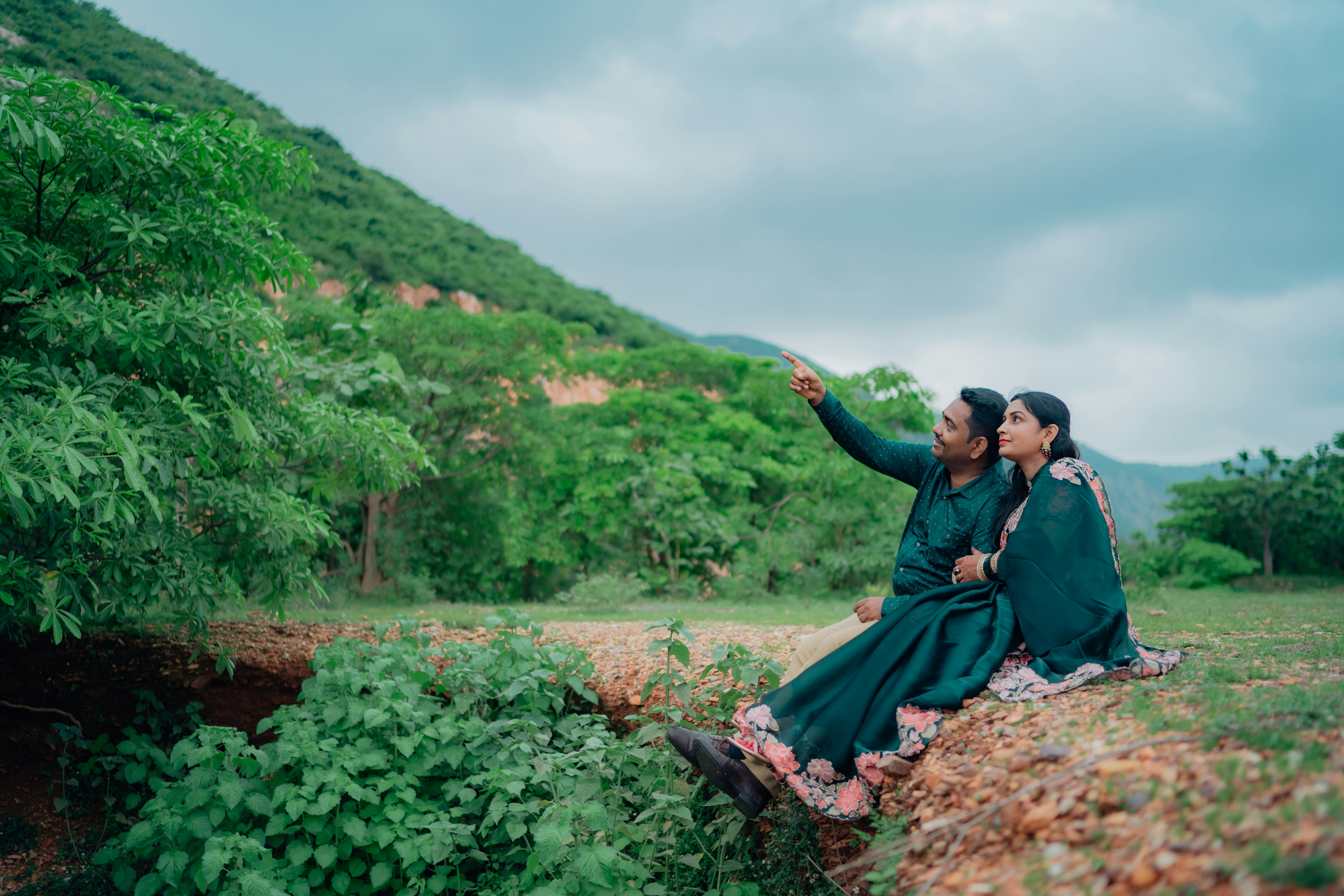Hands Joined, Horizon Open: A Quiet Moment Beyond the Orchard