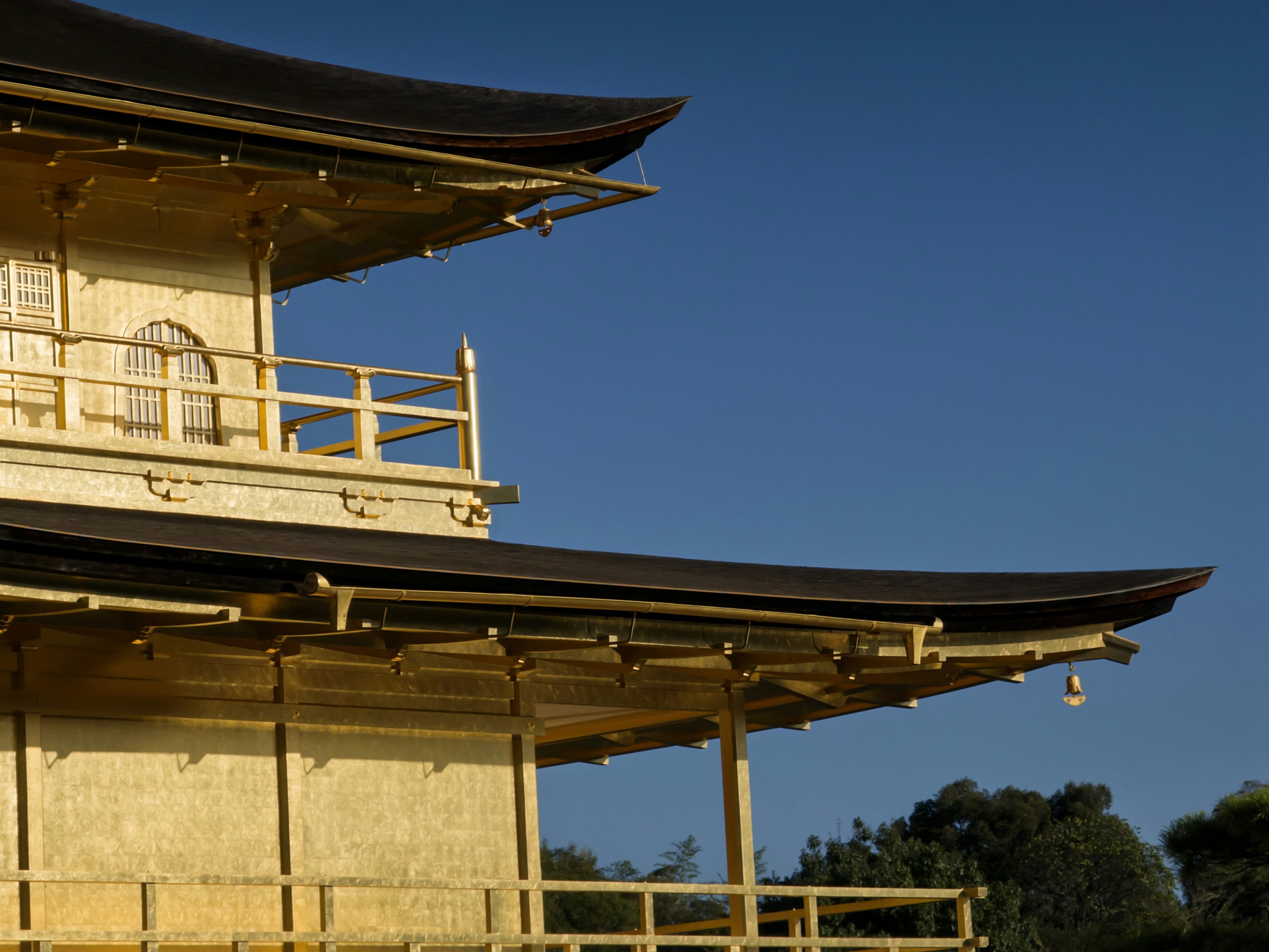Golden Pavilion Peaks Against a Clear Sky