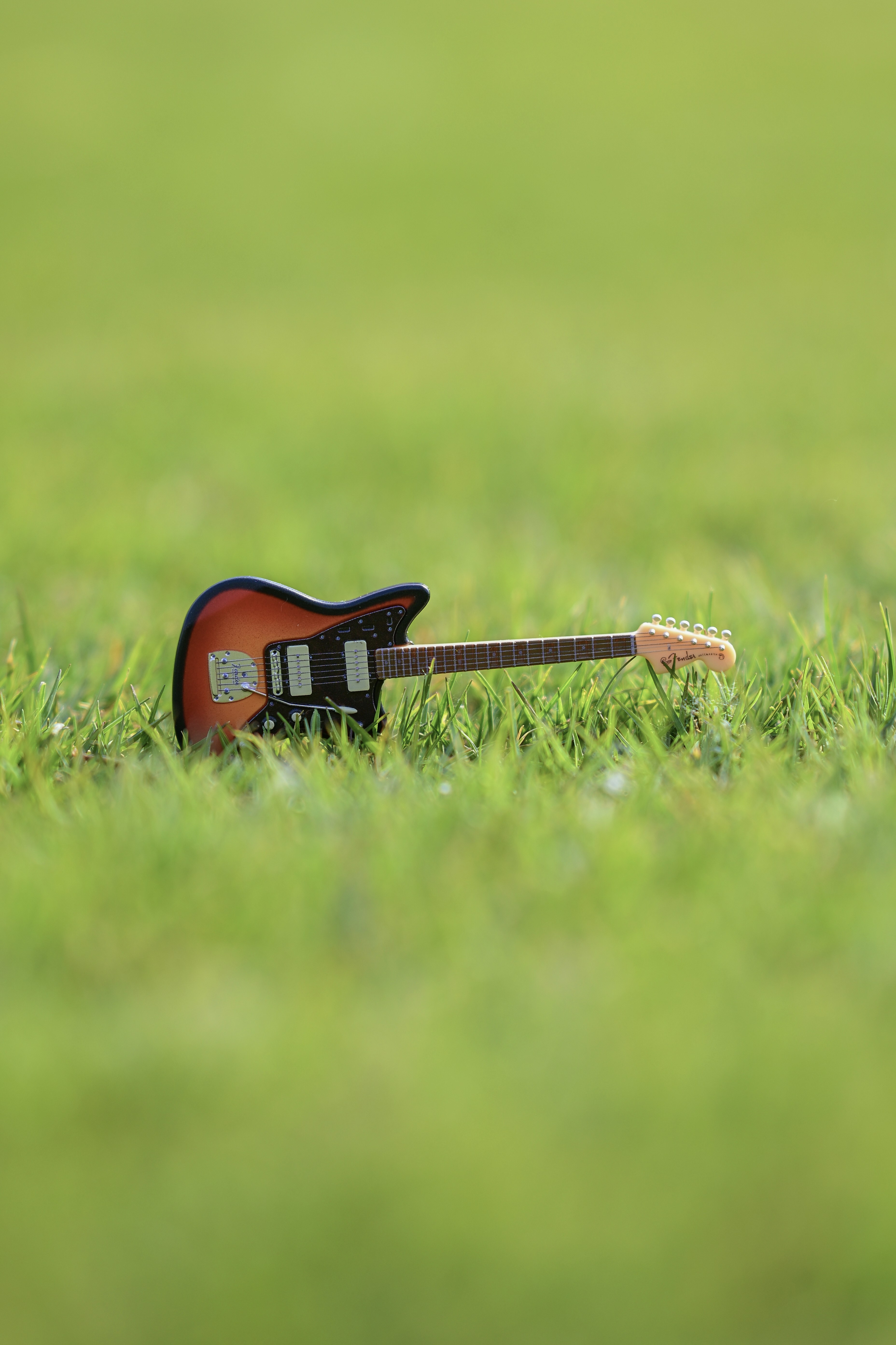 Sunlit Dream in a Field: A Guitar Lays Quiet