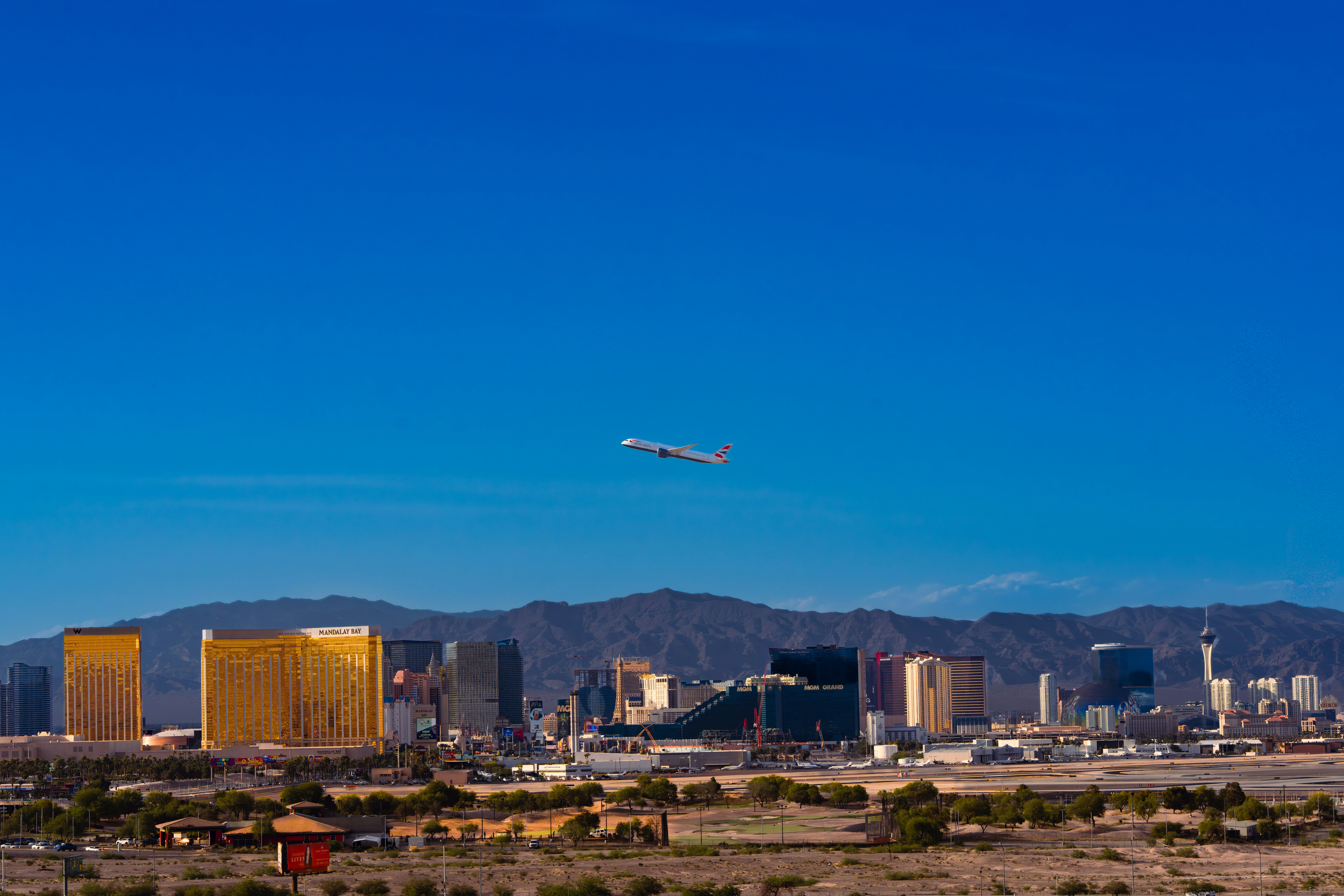 Midair Interlude over the Desert City