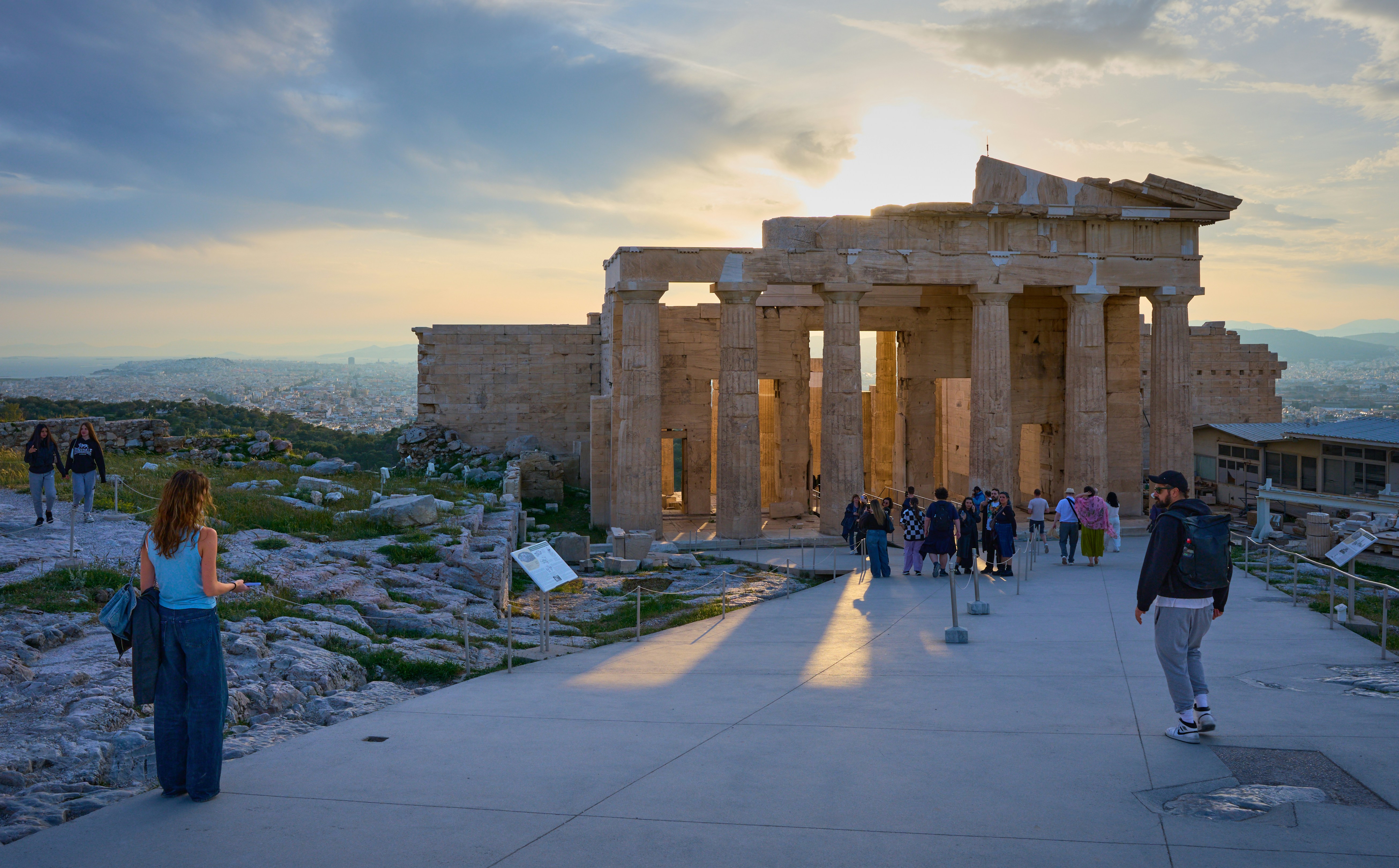  twilight at the Parthenon: silhouettes and soft golden hour glow