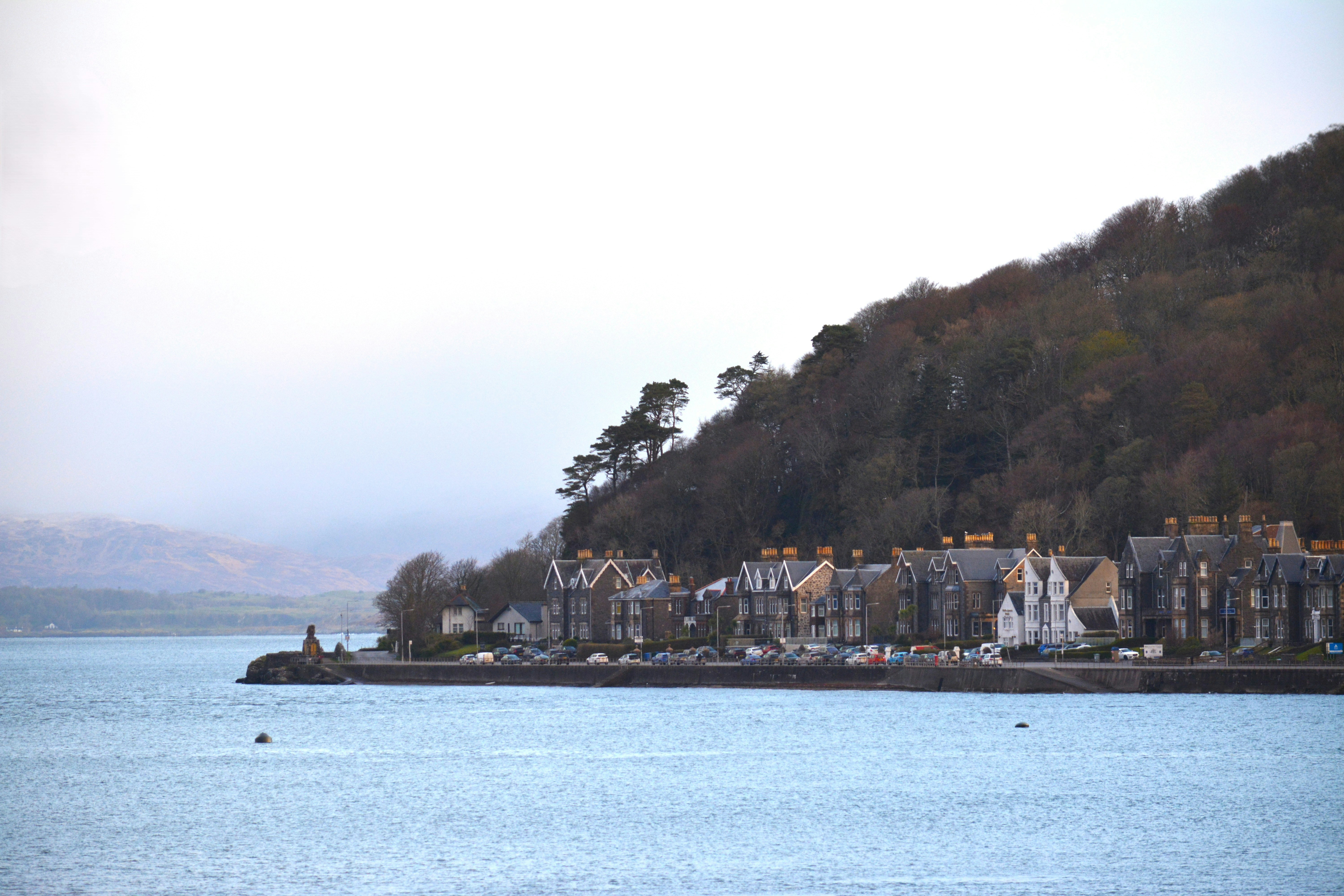 Coastal Village at Gentle Slopes Under Evening Light