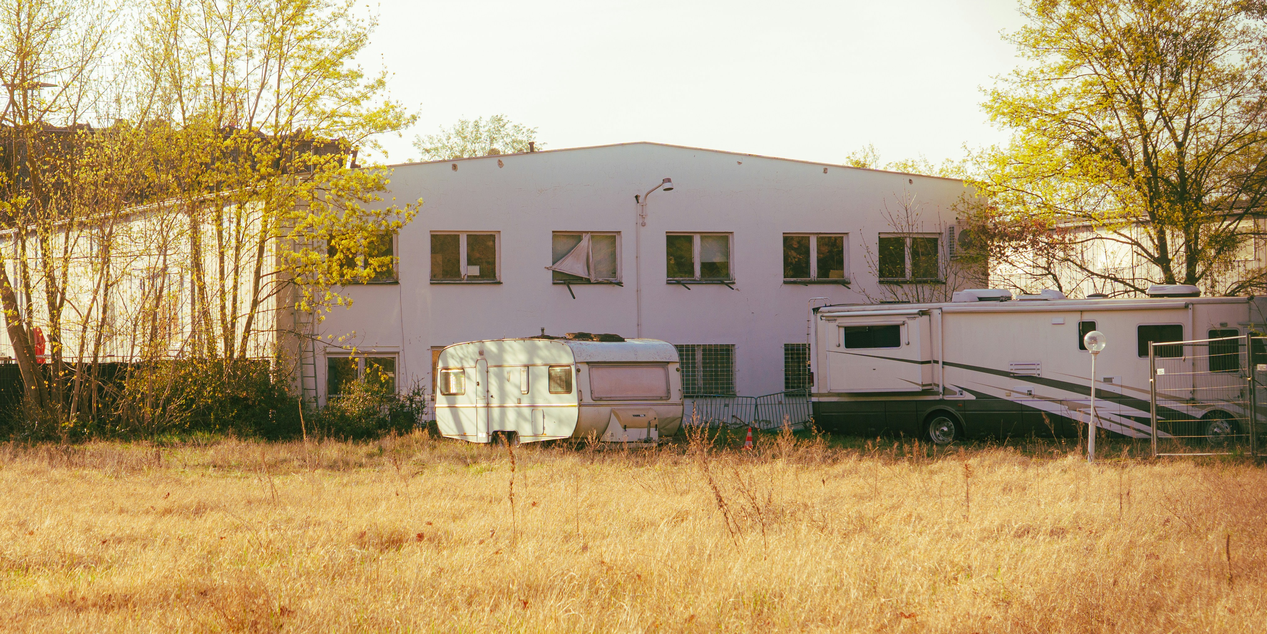 Sunlit RV Haven at Dusk