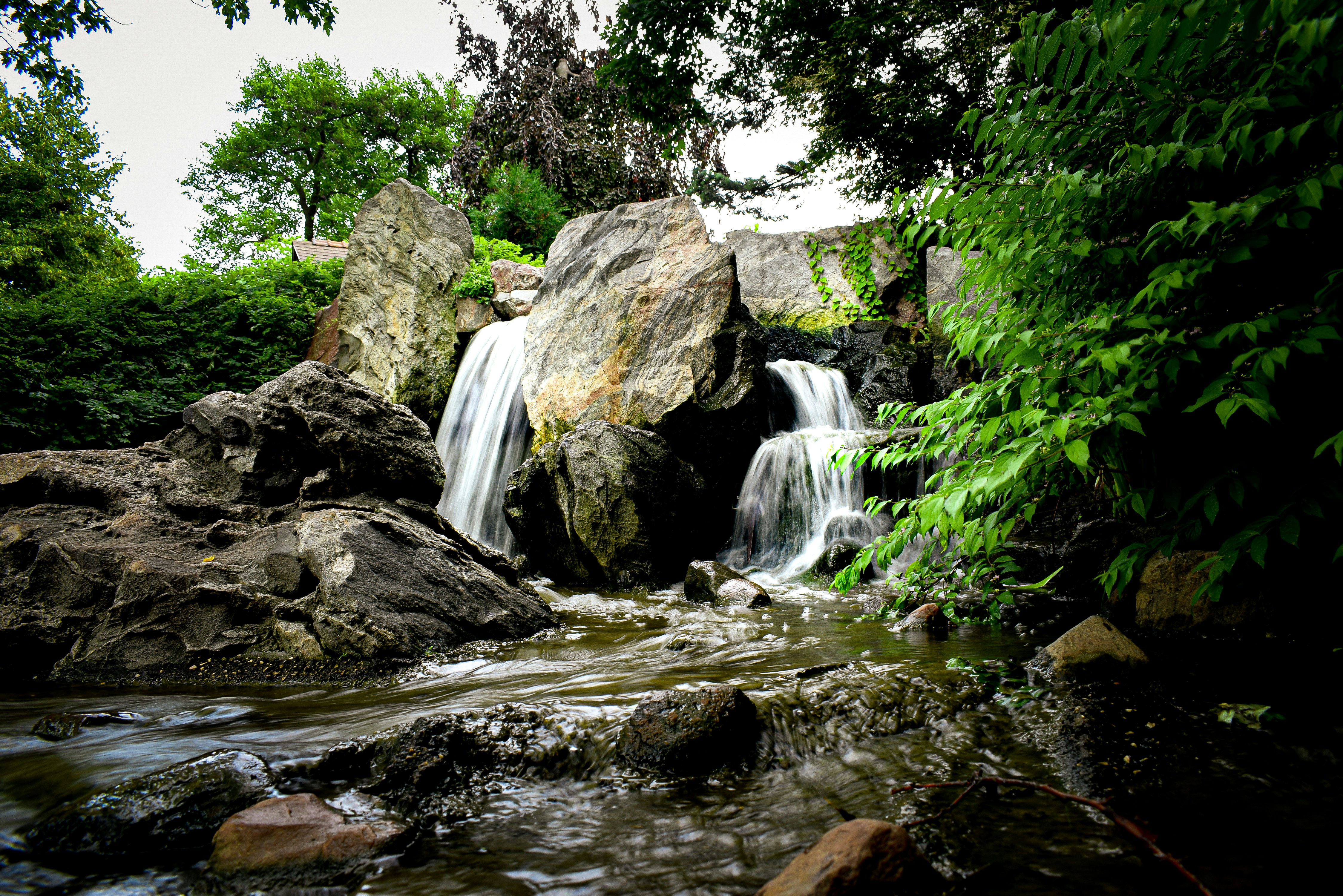 Tranquil Cascade Amid Smooth Stones