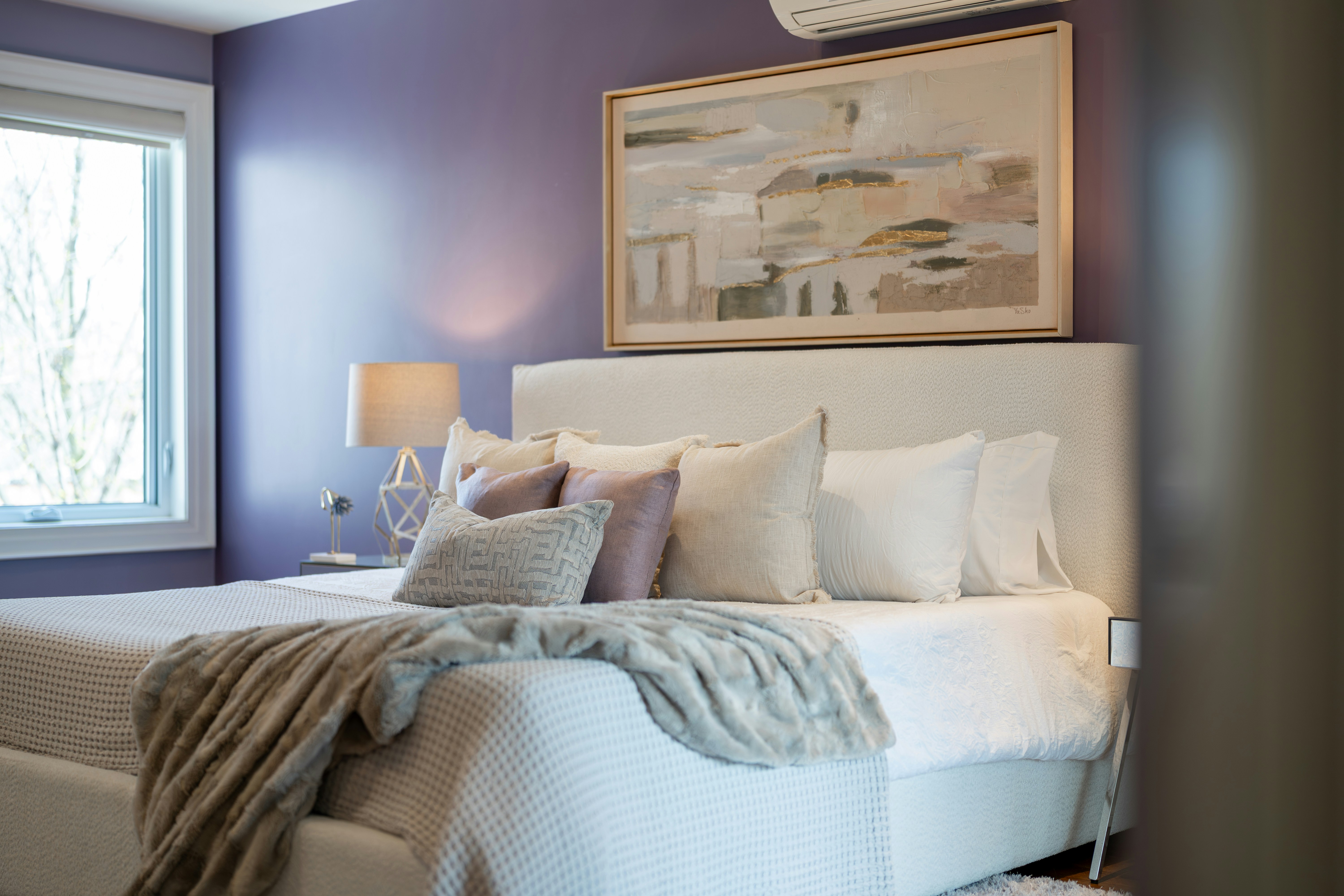 Soft Symmetry: A Calm Bedchamber with Plush Textures