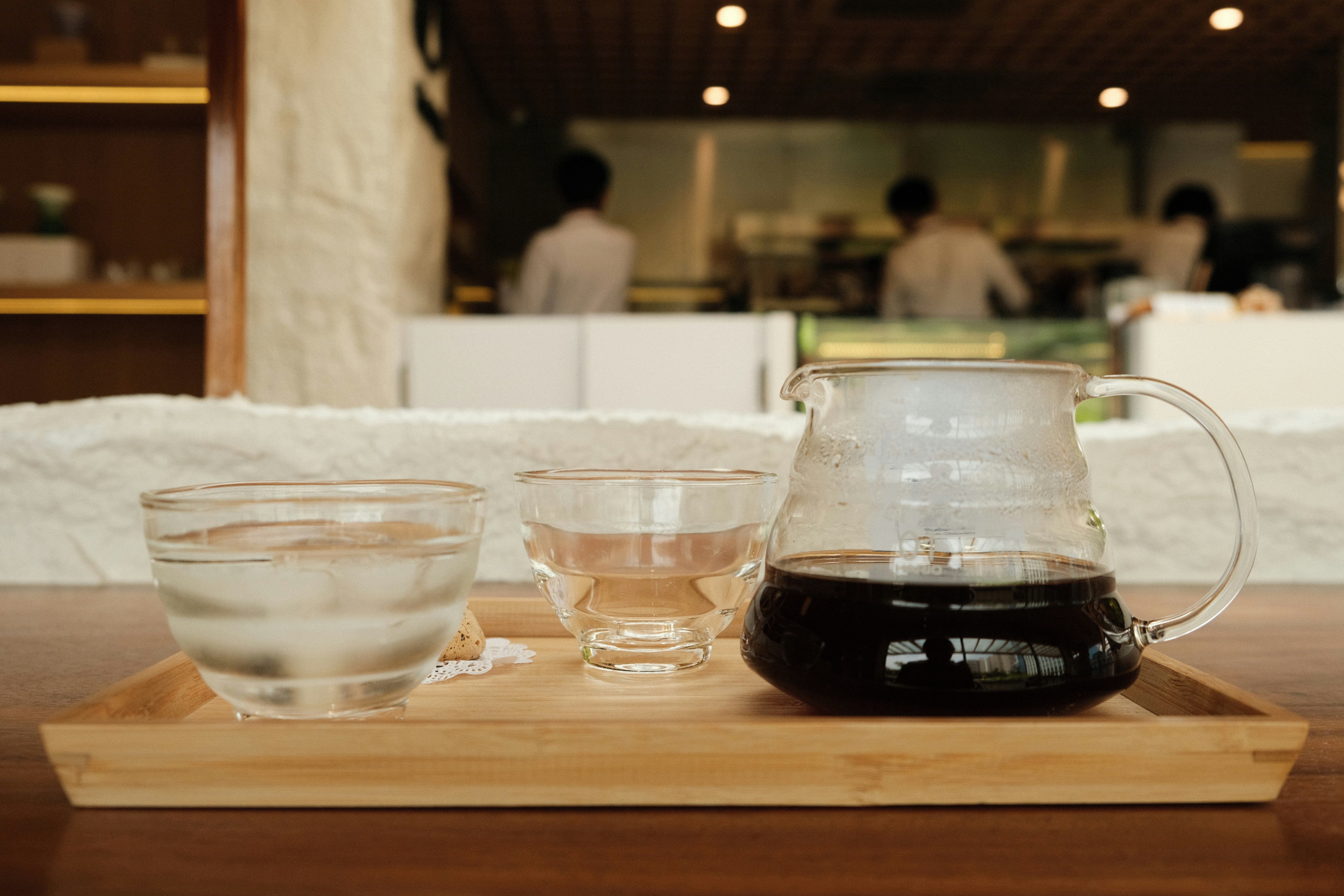 Pour-Over Stillness: A Trio on a Wooden Tray