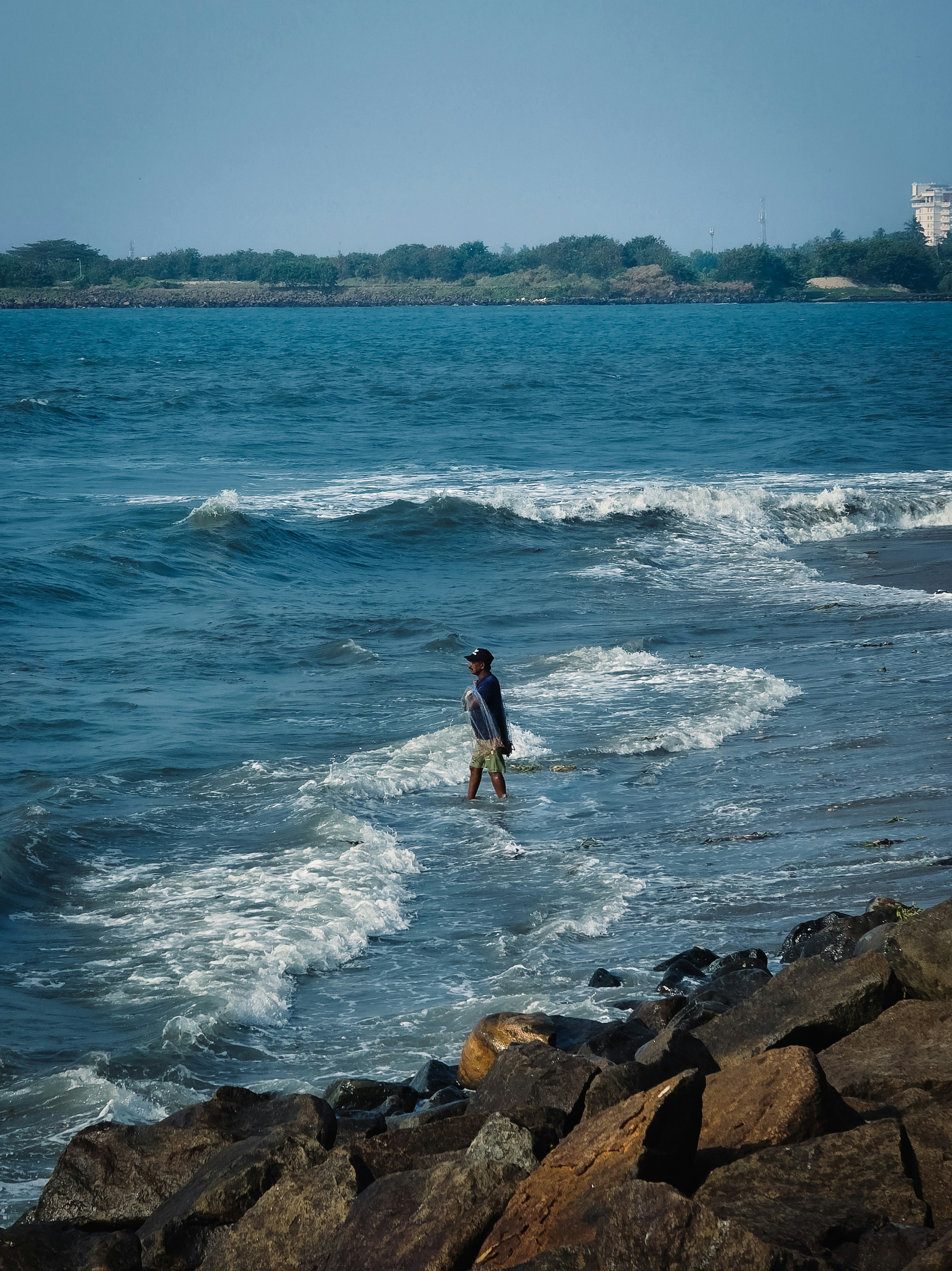  Lone Surfer Guarding the Shoreline