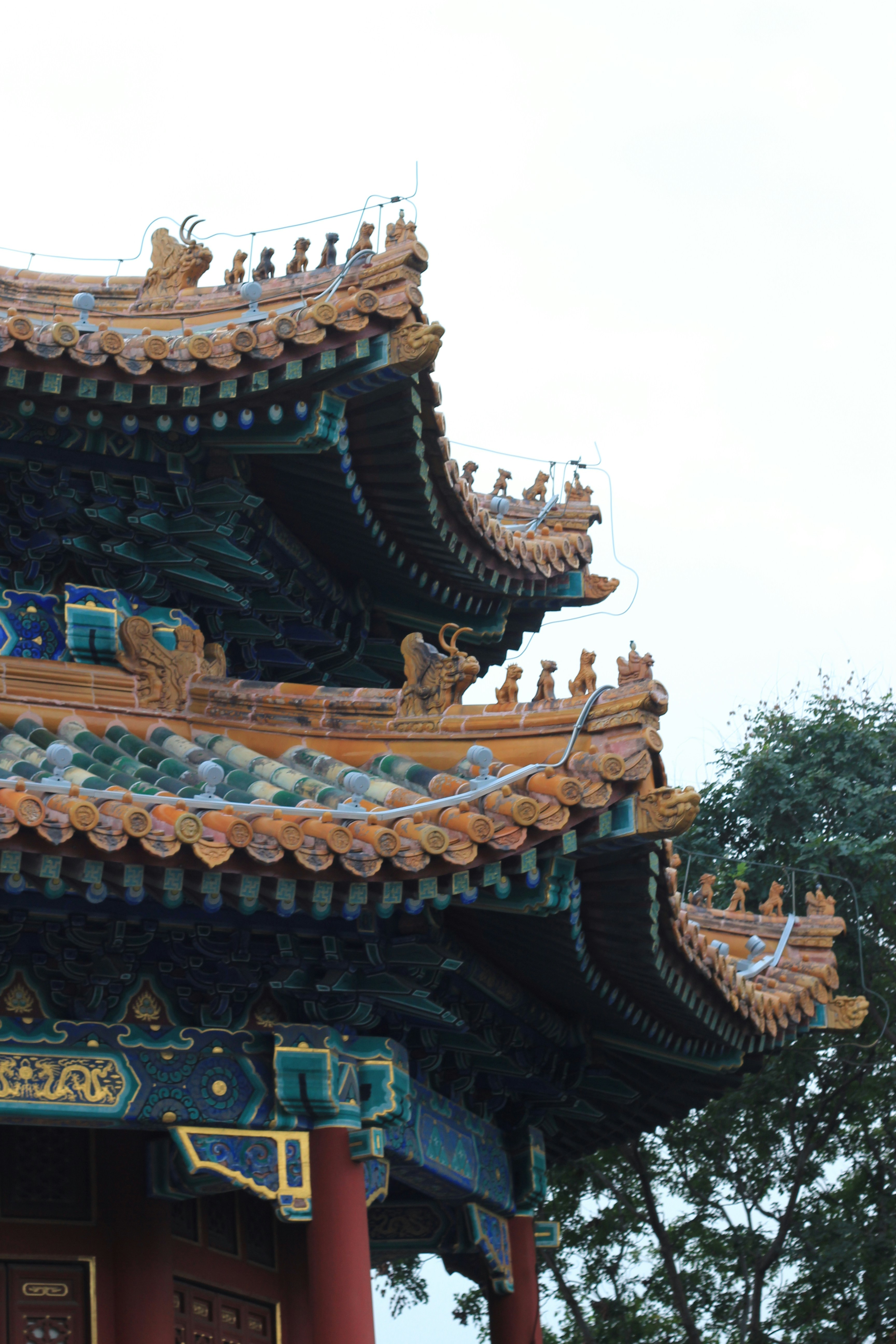 Ornate Rooflines: A Layered Chinese Temple Corner