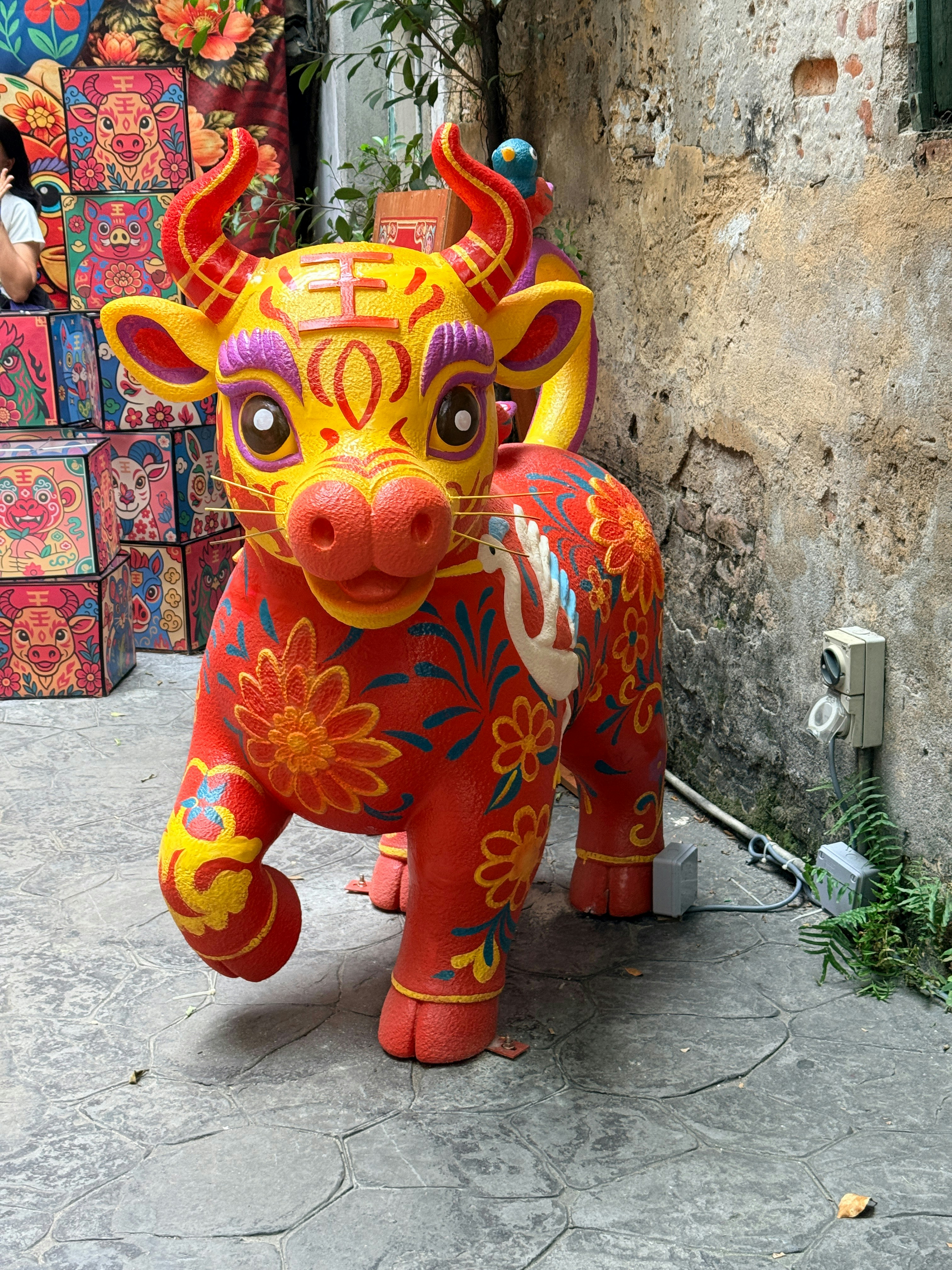 Fiery Cny Dragon: A Colorful Street Sentinel