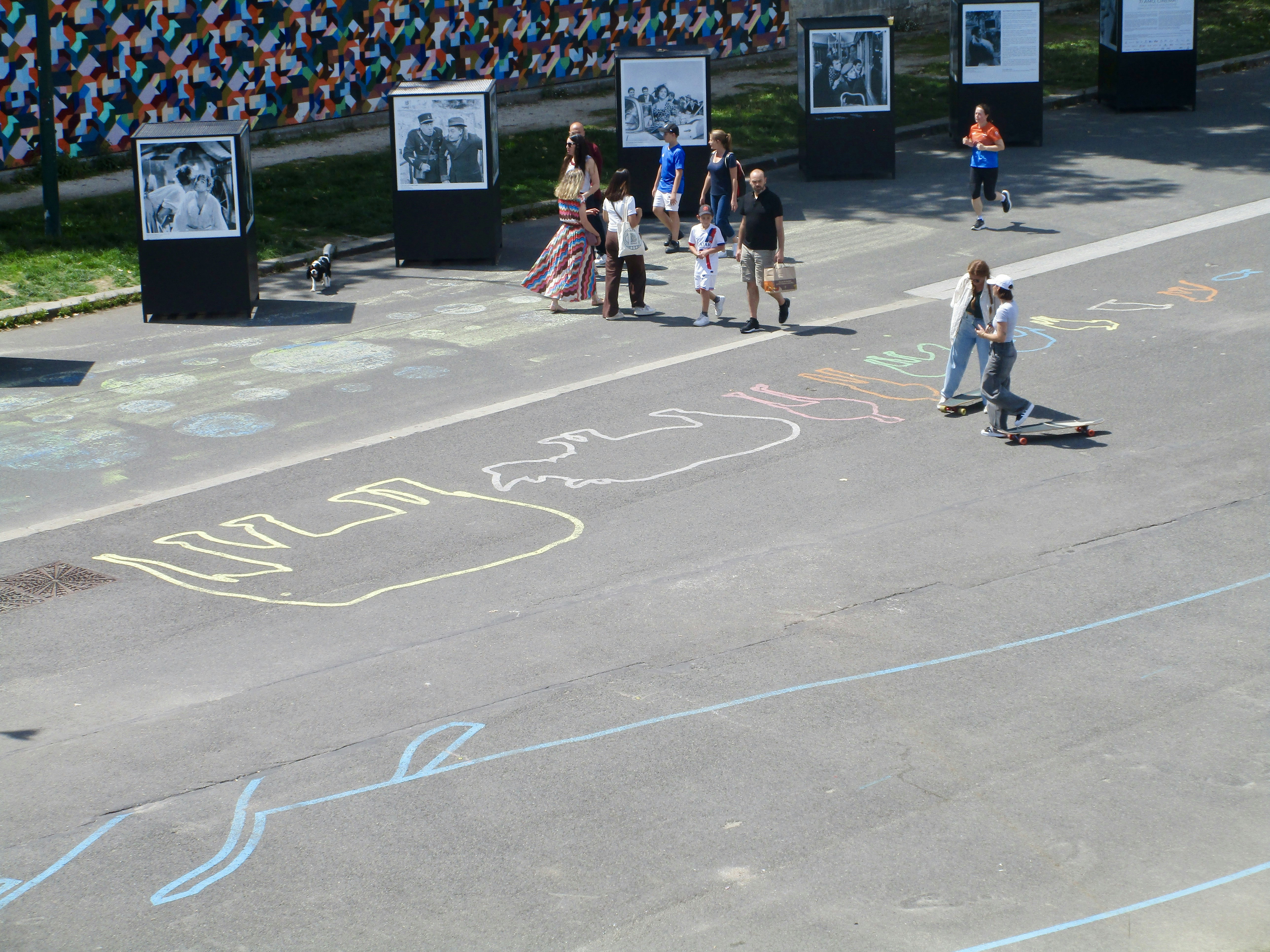Colorful Chalk Parade at the Park Wall