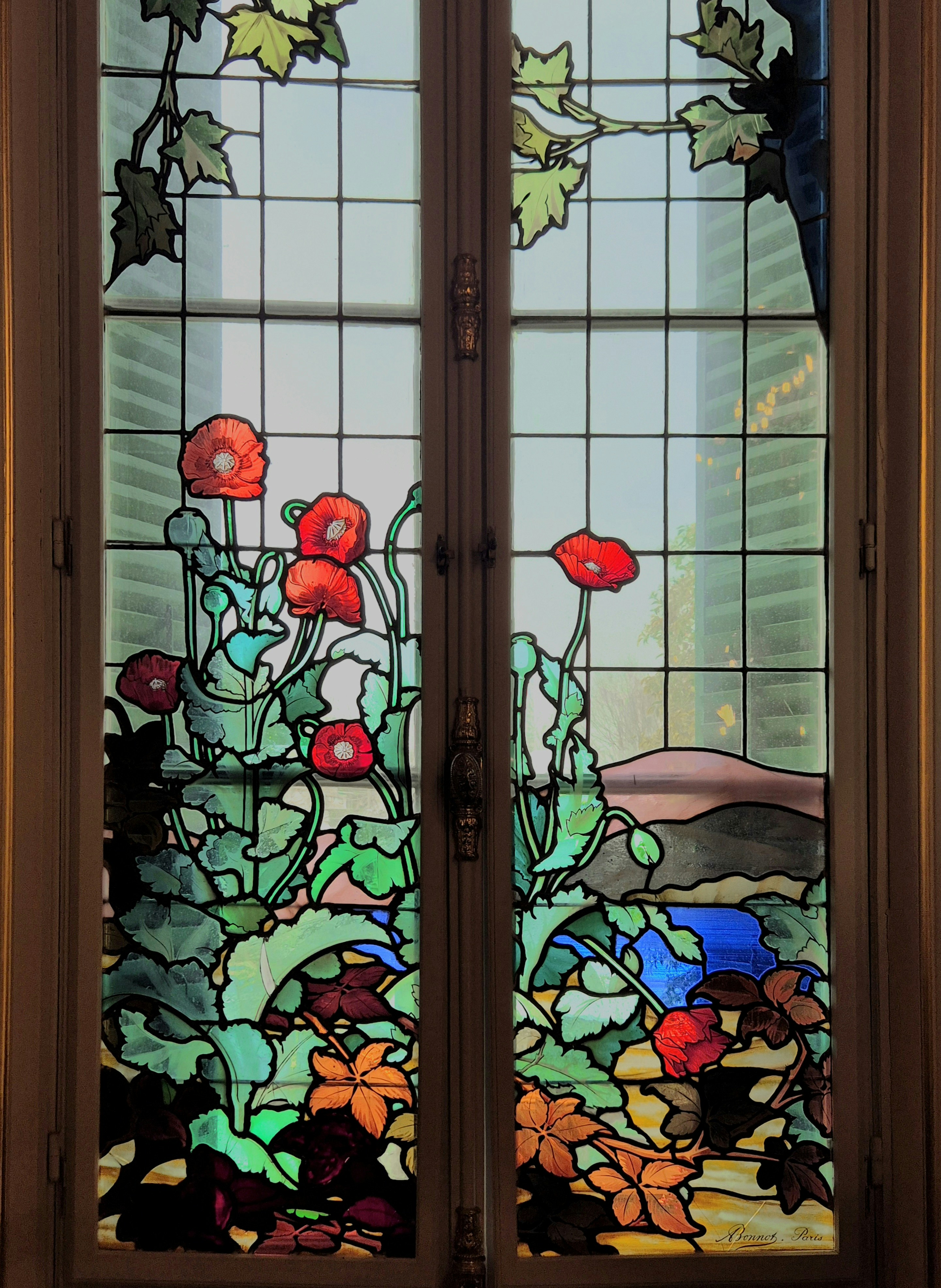Stained Glass Garden Through a Doorway