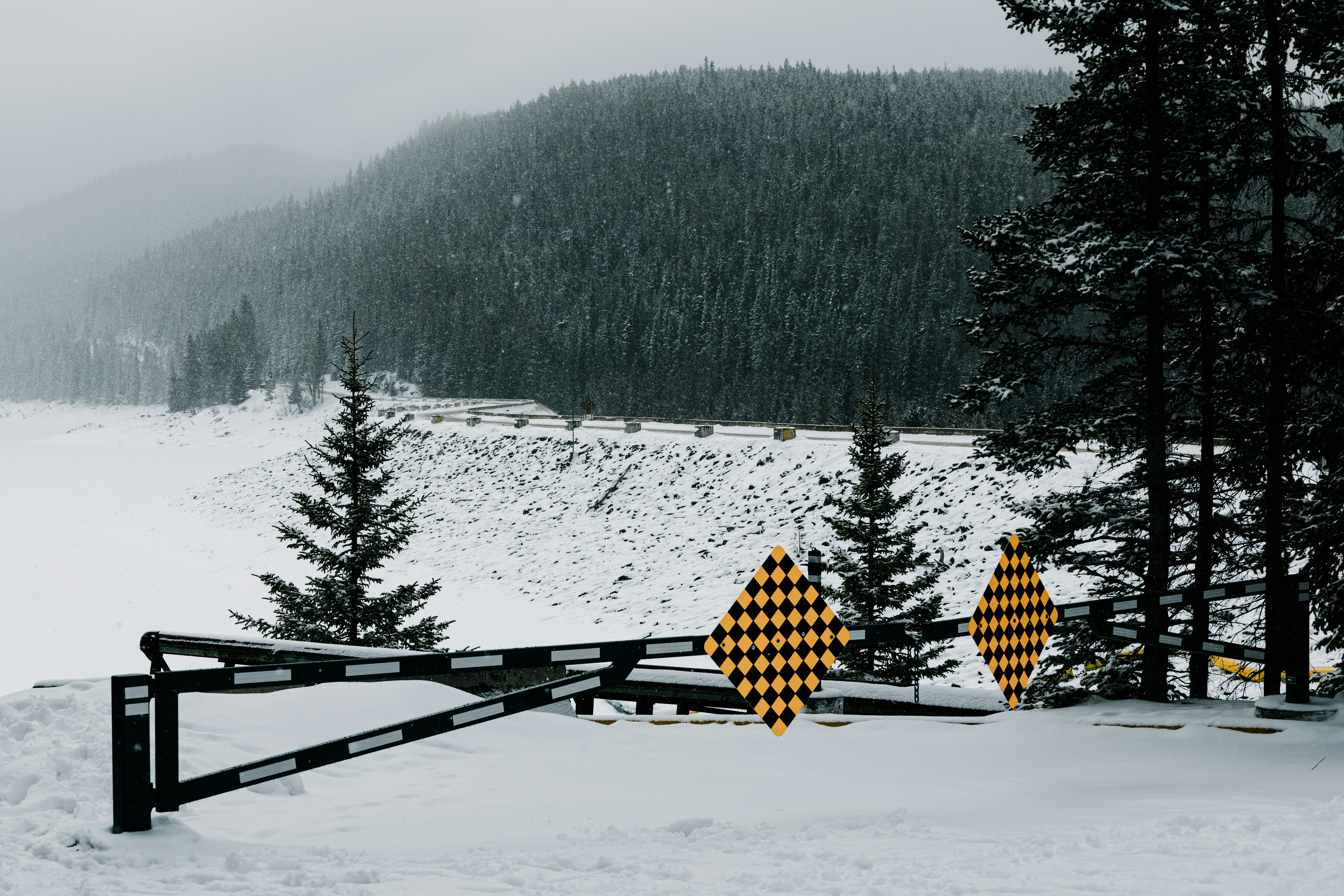Snowbound Guardrails: A Quiet Cascade of Checkered Warnings
