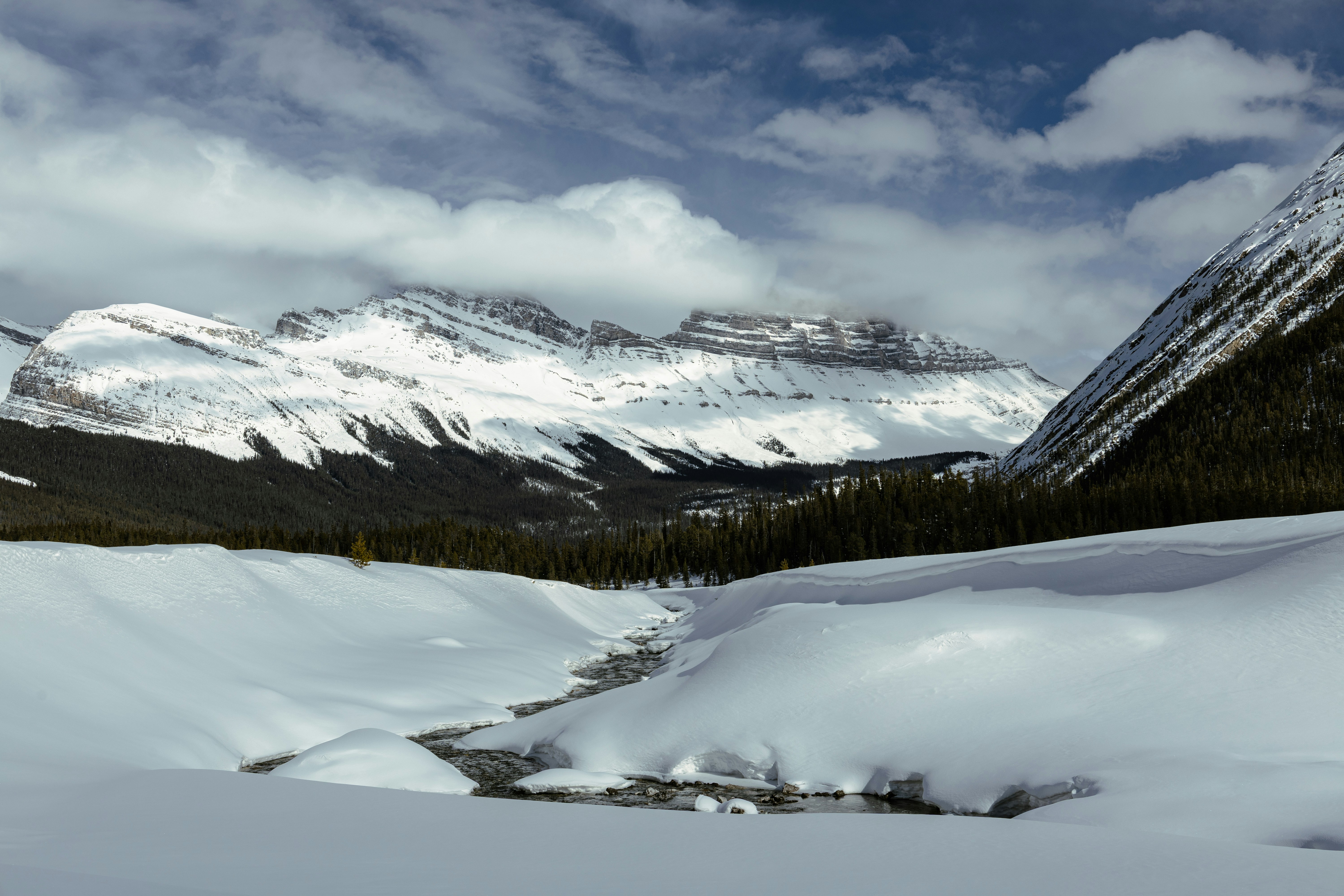Snowbound Divide Under a Cerulean Sky