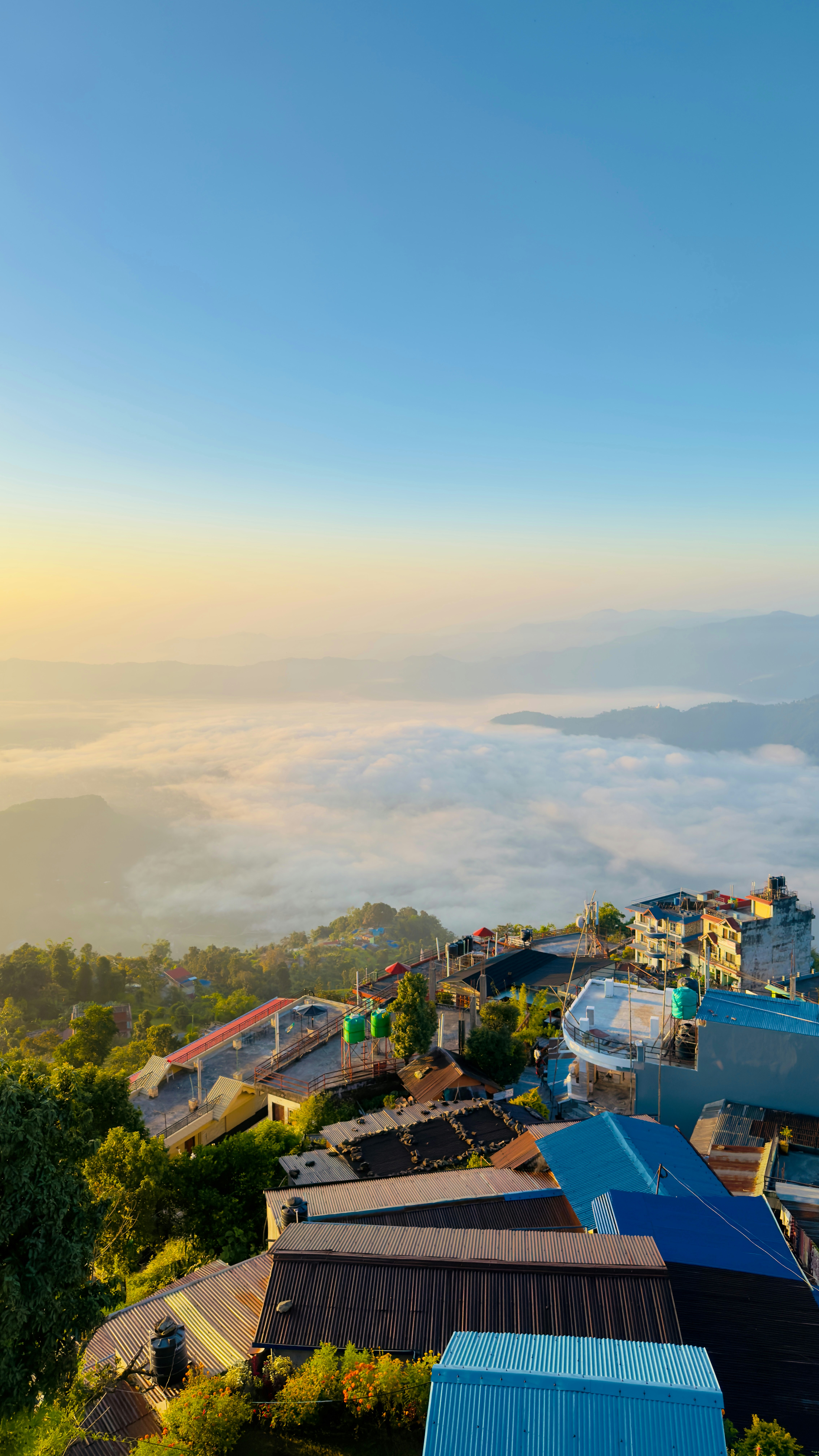 Sunrise Over the Rooftop Village