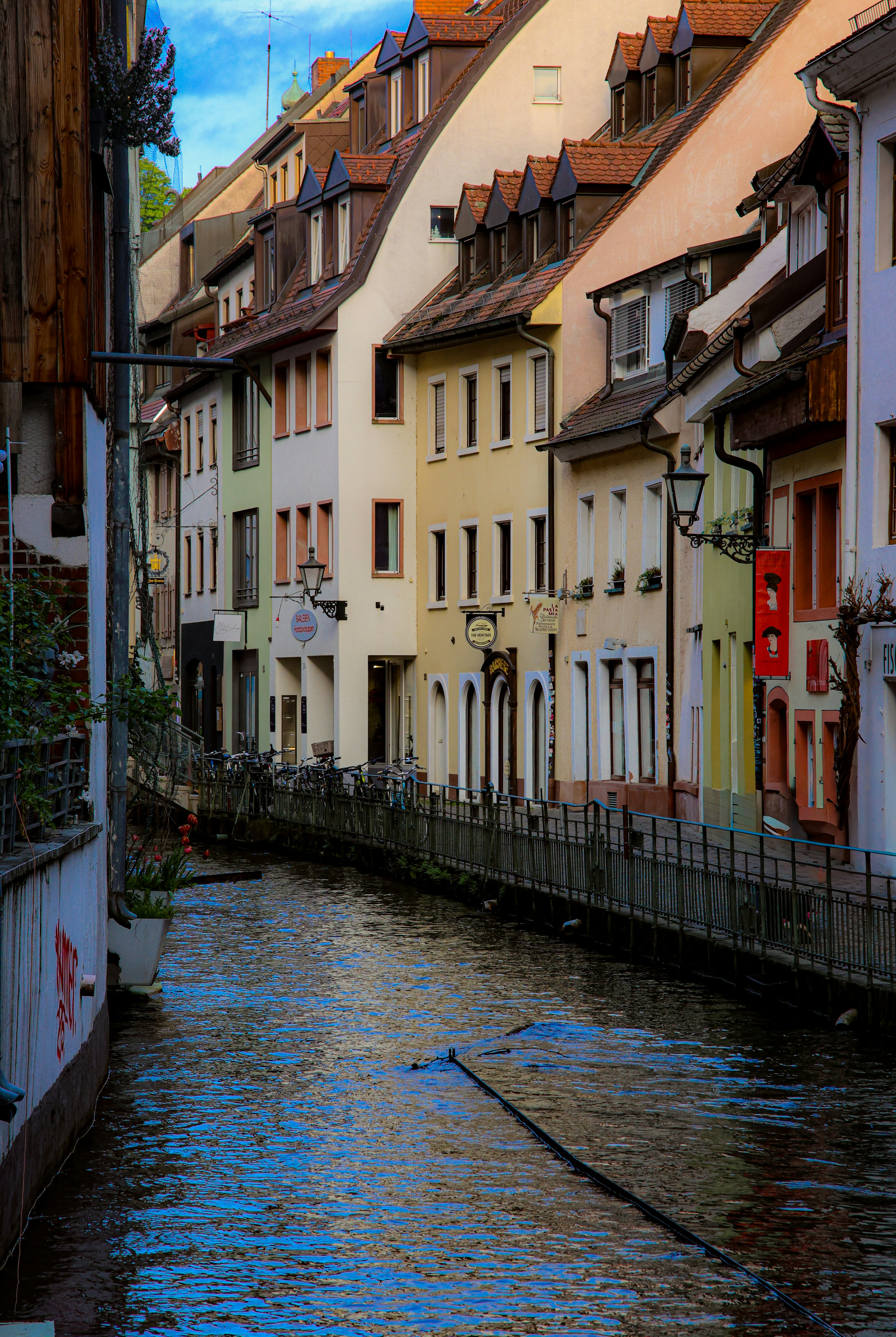 Canal Facades of a Colorful European Street