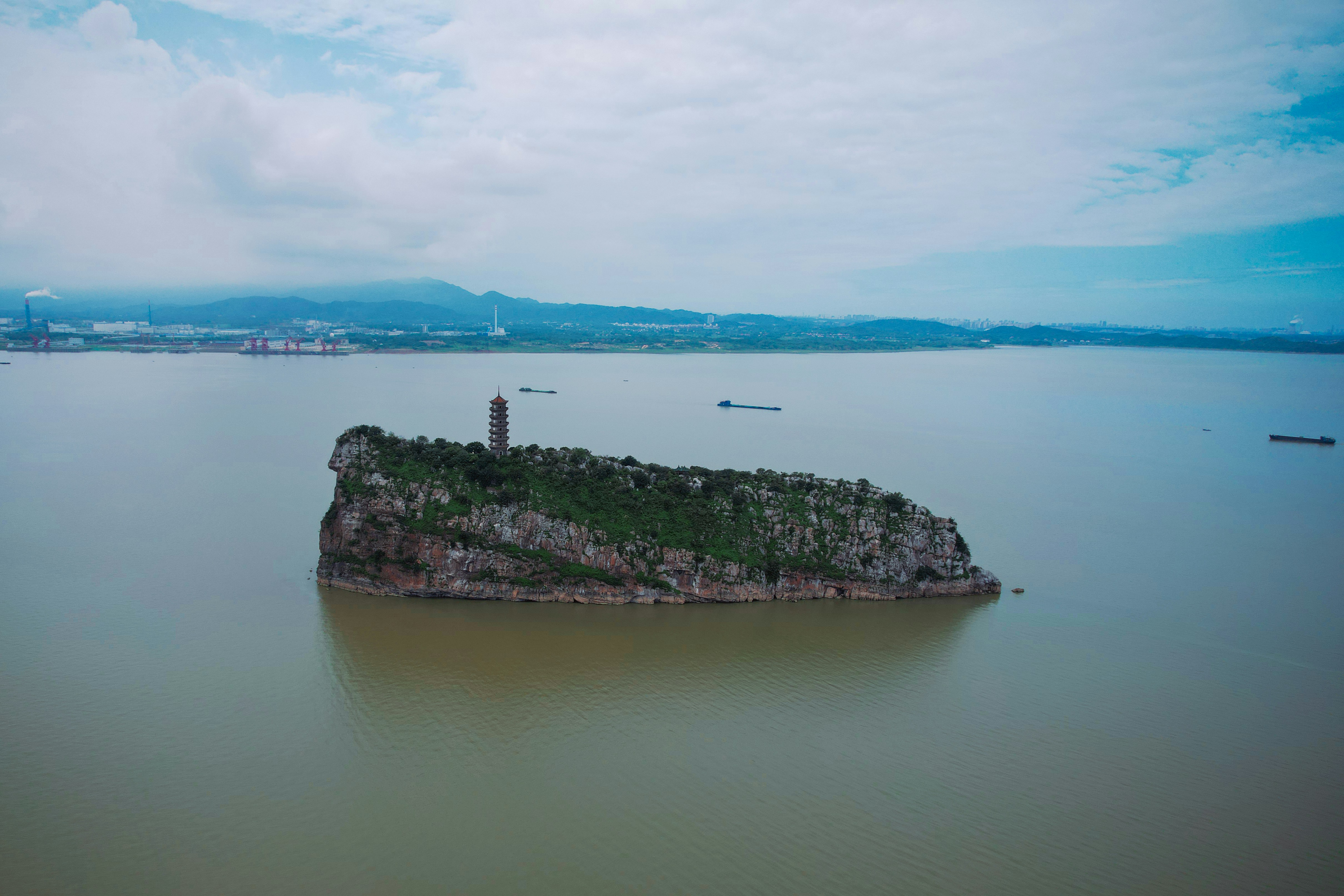 Lone Pagoda on a Quiet Island in a Wide Sea