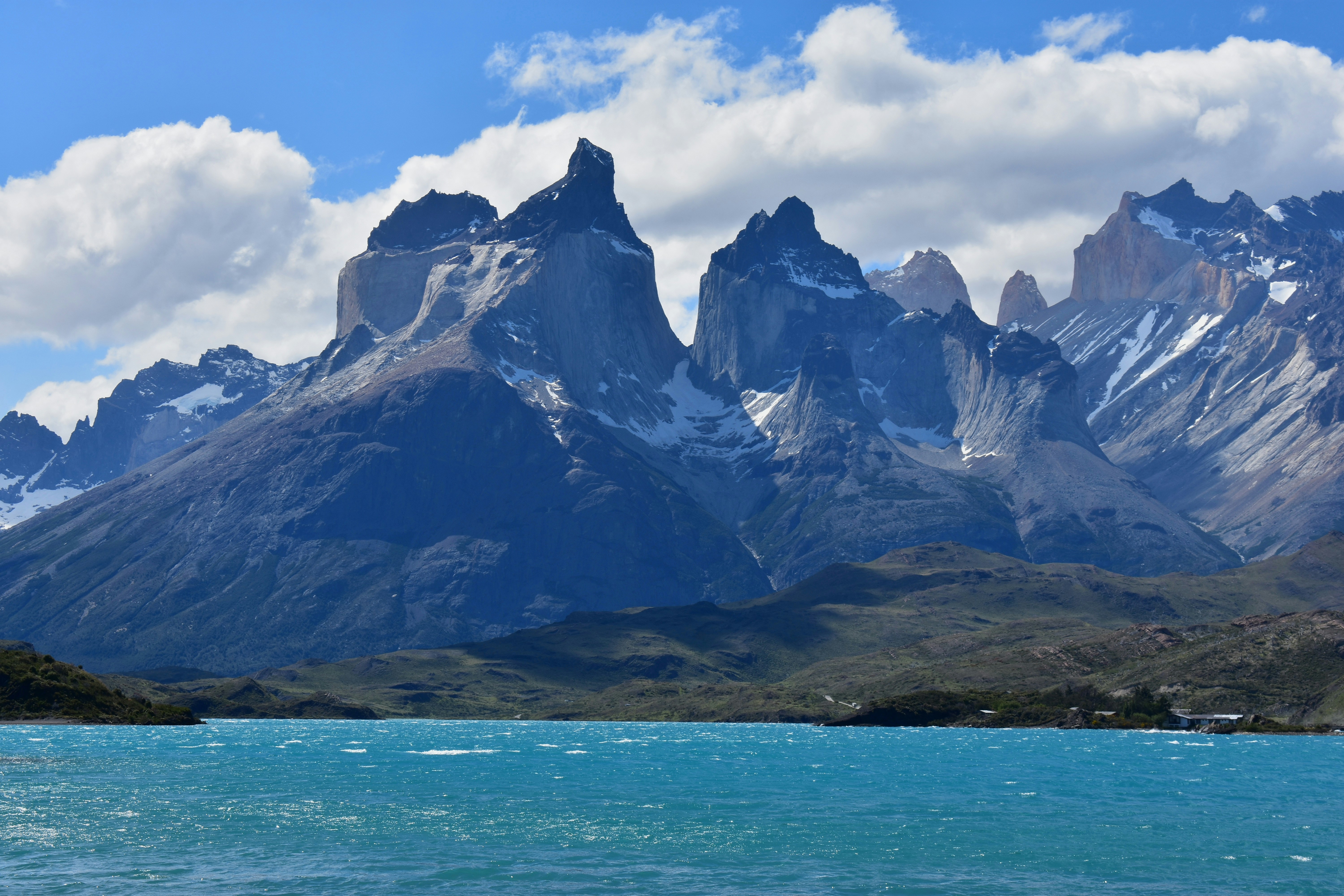Twin Peak Range over Turquoise Fjord