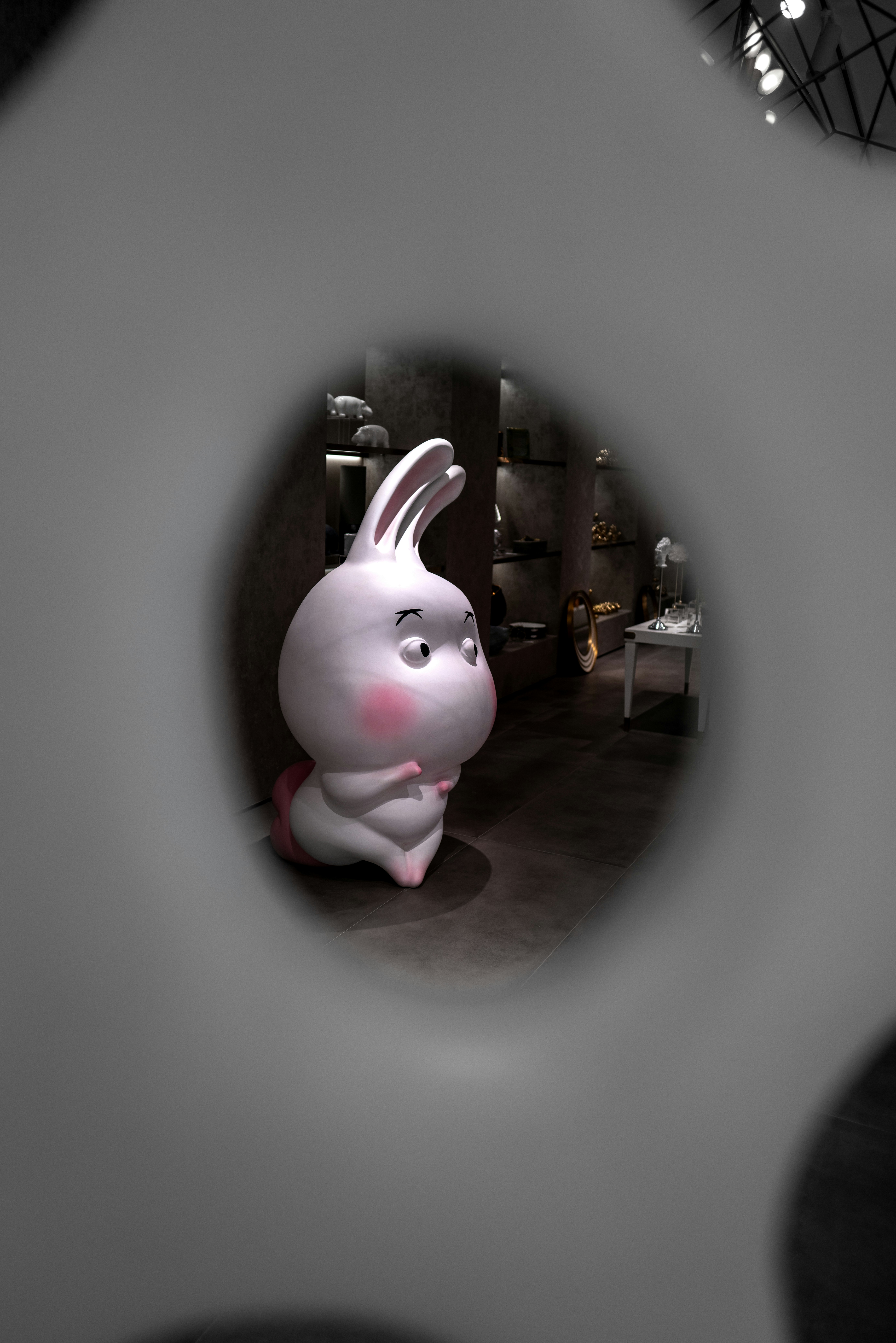 Whimsical Bunny Framed by Cookie-Cutter Aperture