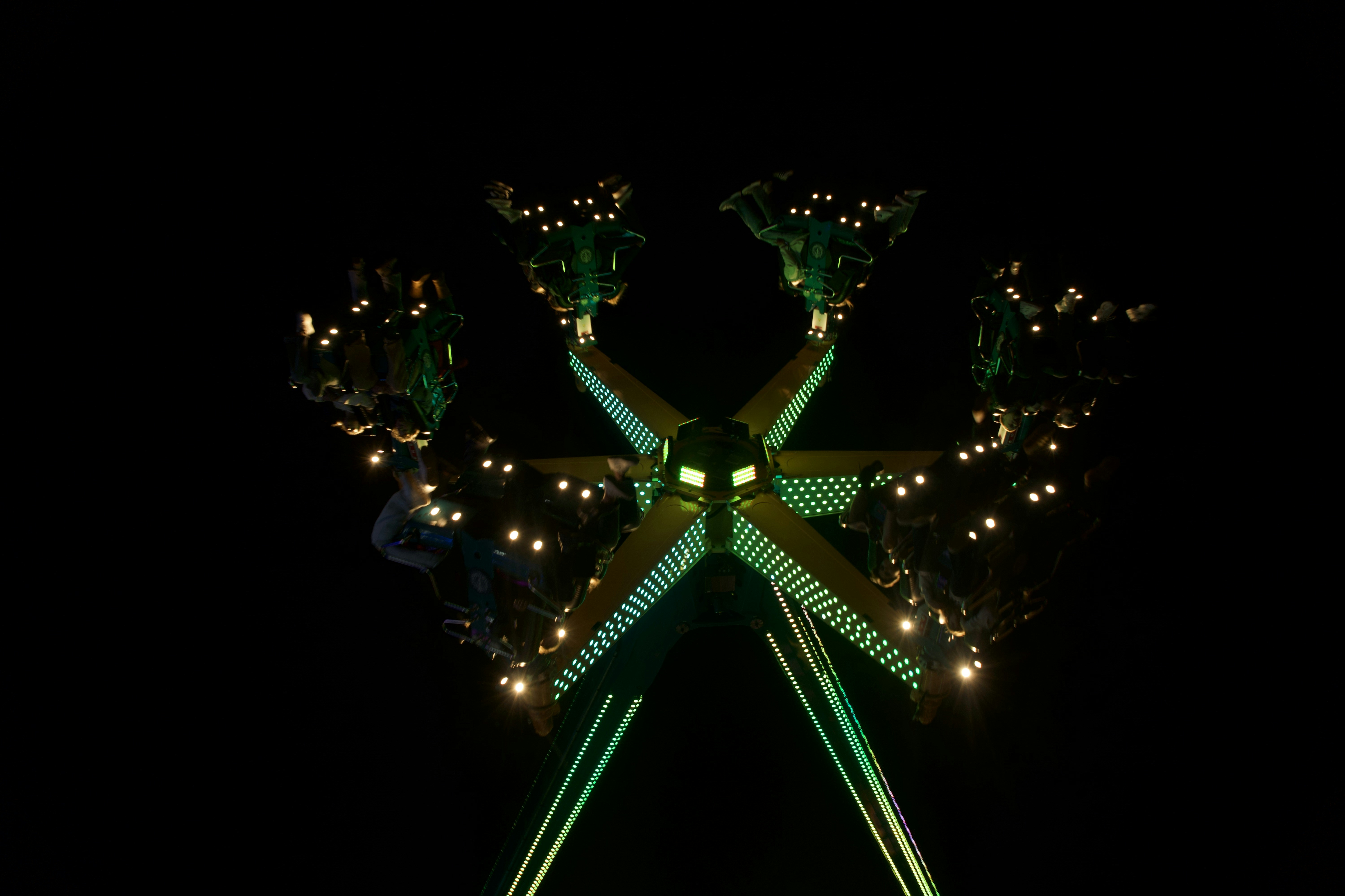 Neon Crossfire: A Night Ride Spins Center Stage