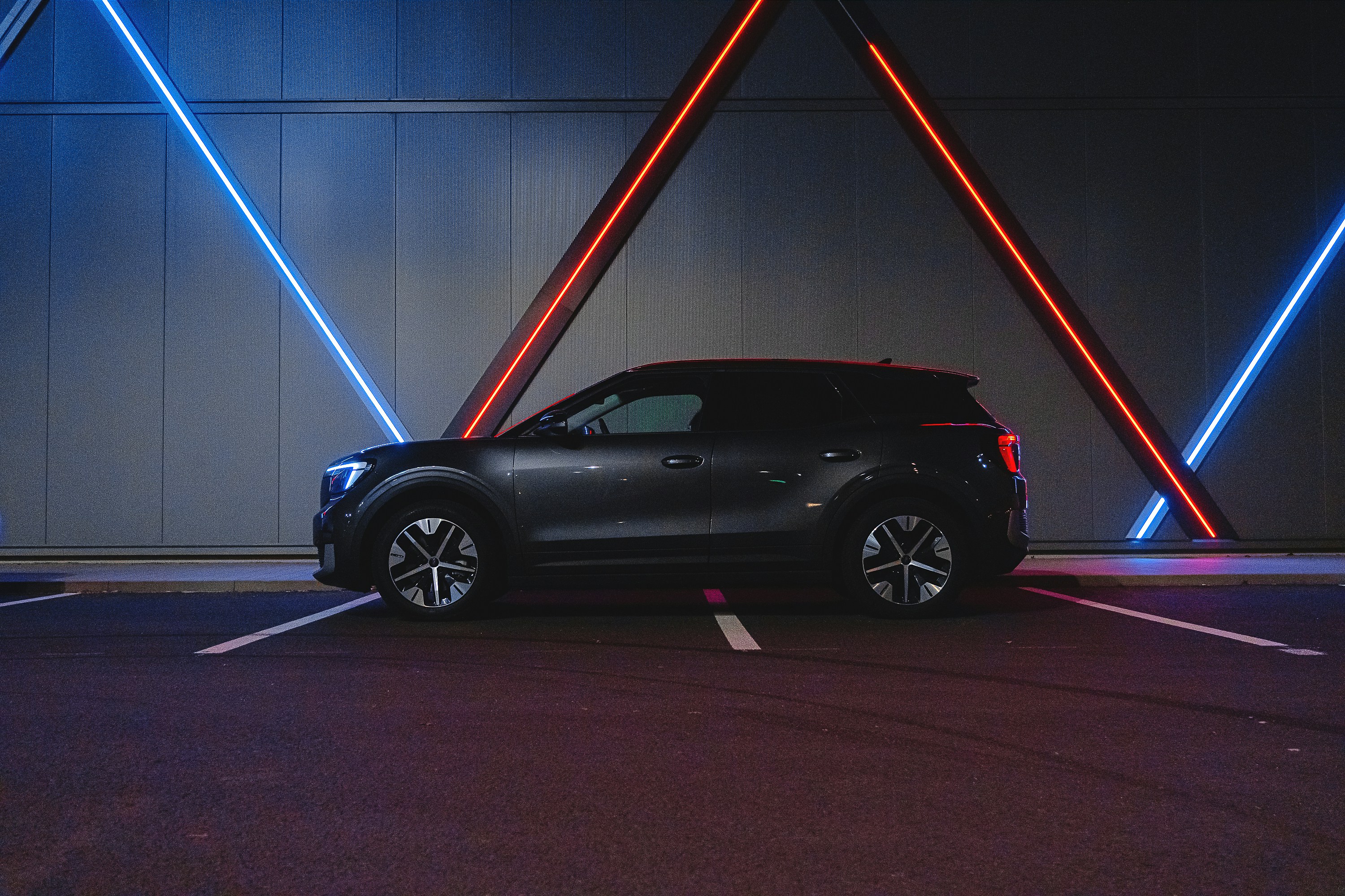 Neon Lines and Midnight SUV