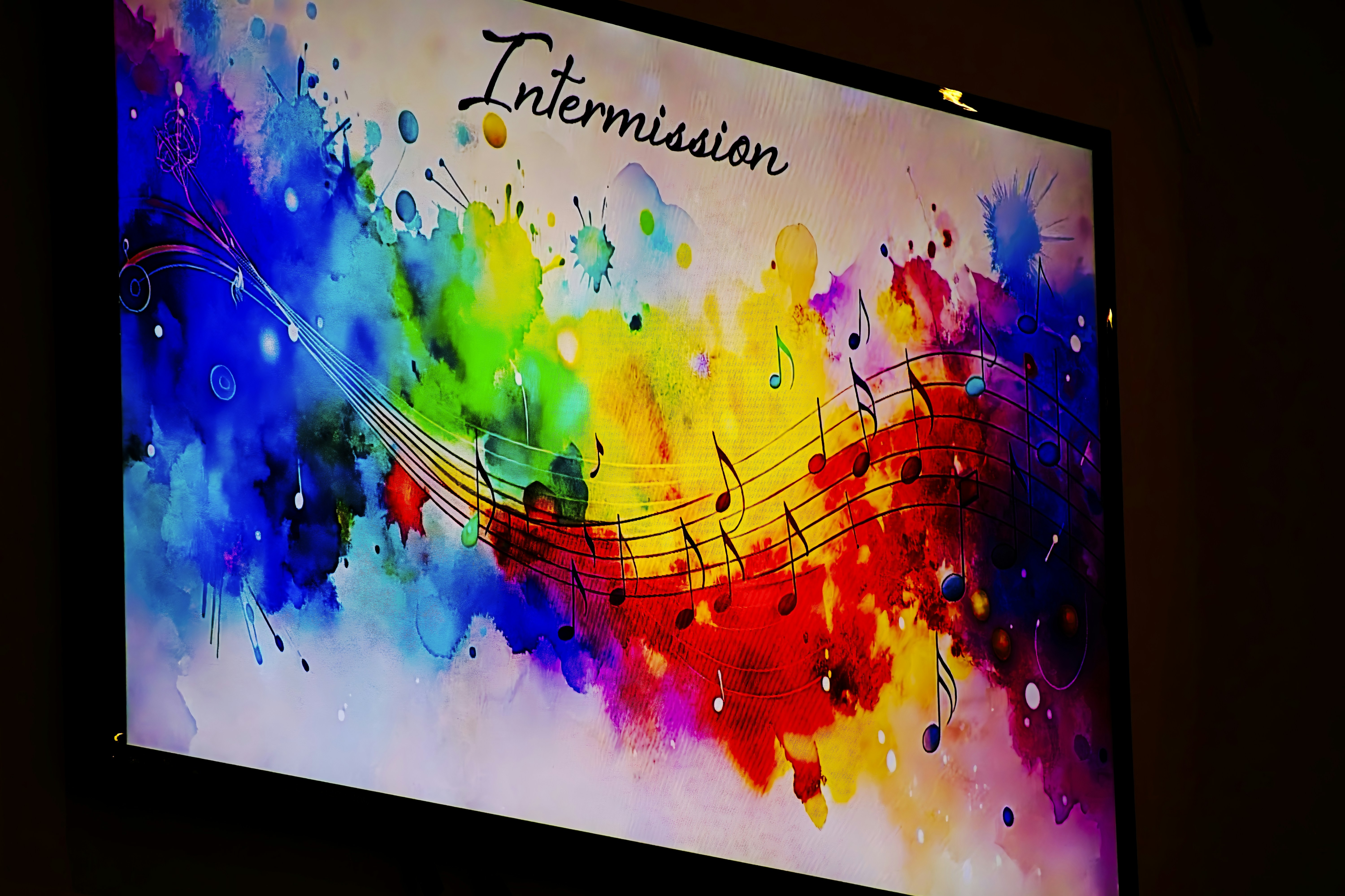 Colorful Musical Interlude on a Dark Wall