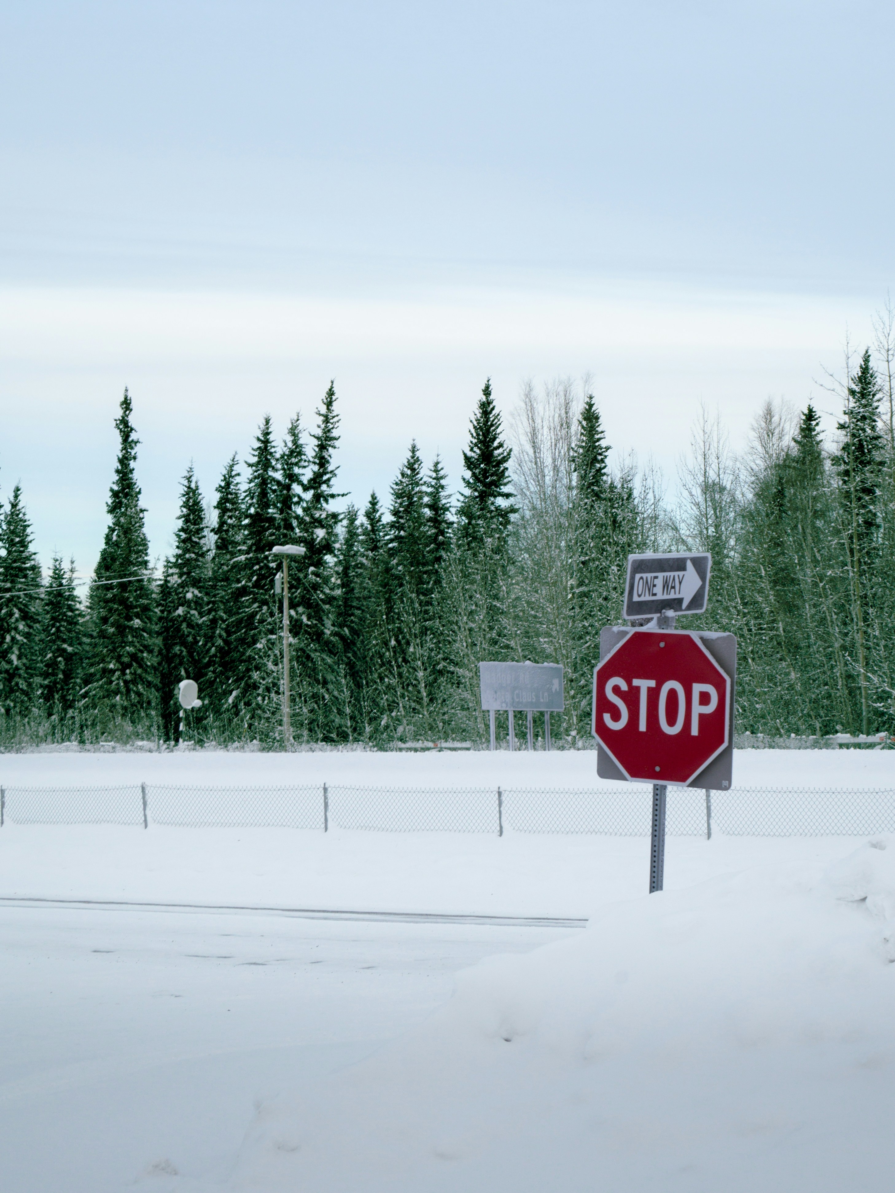 Winter Stop at the Snow-Fed Roadside