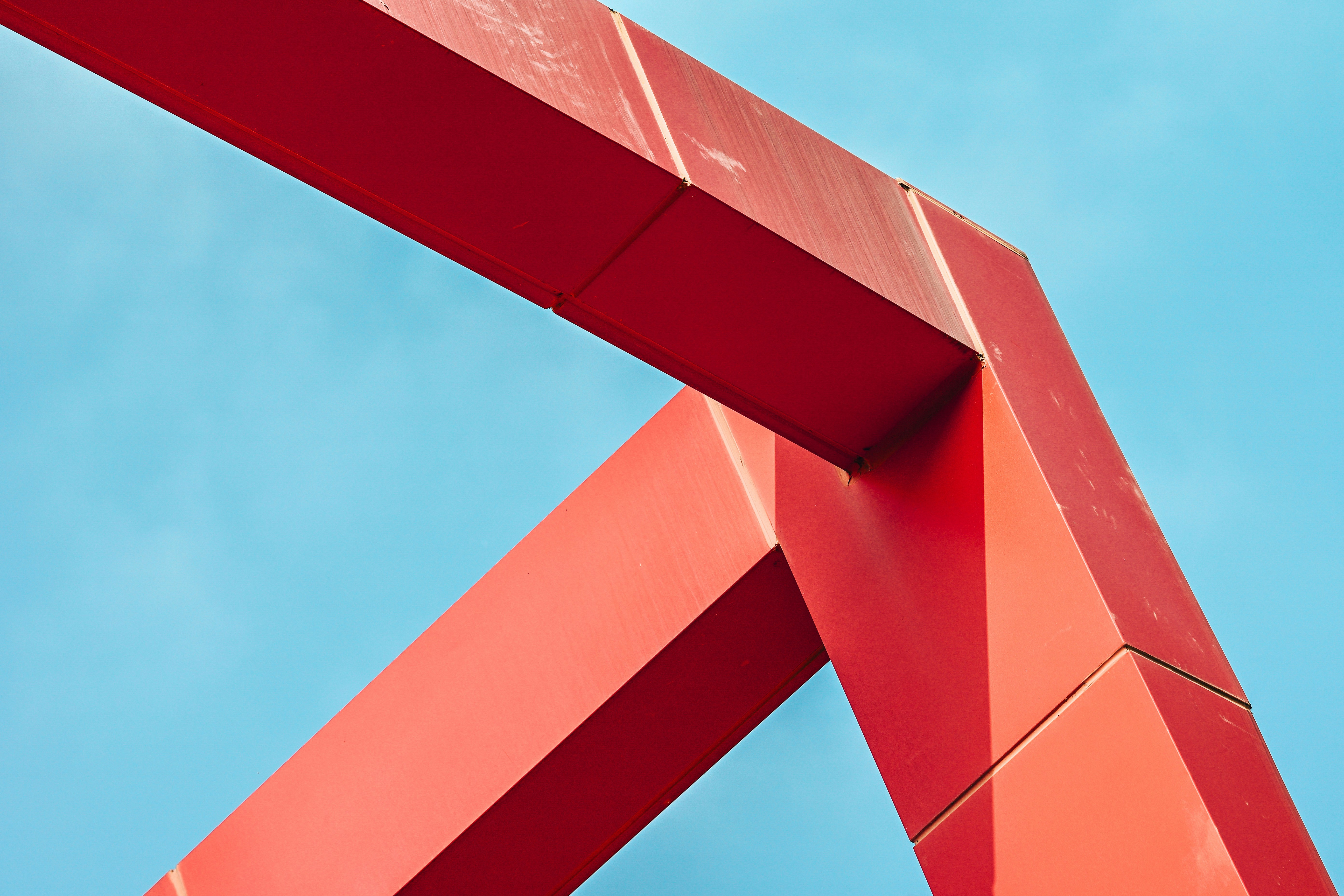 Crimson Arch Framing a Clear Sky
