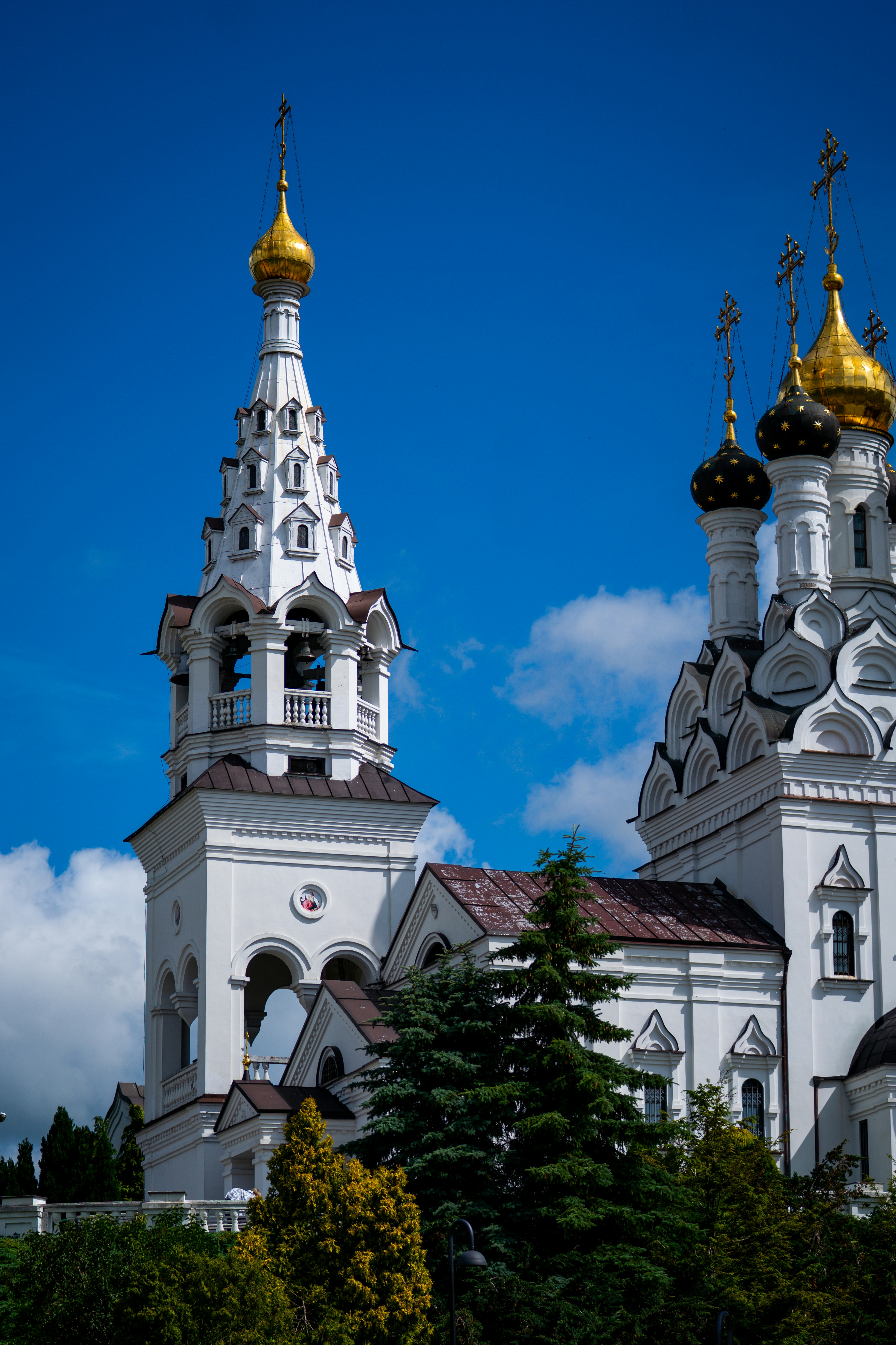 Twin-domed Orthodox Cathedral Soaring Against a Cerulean Sky