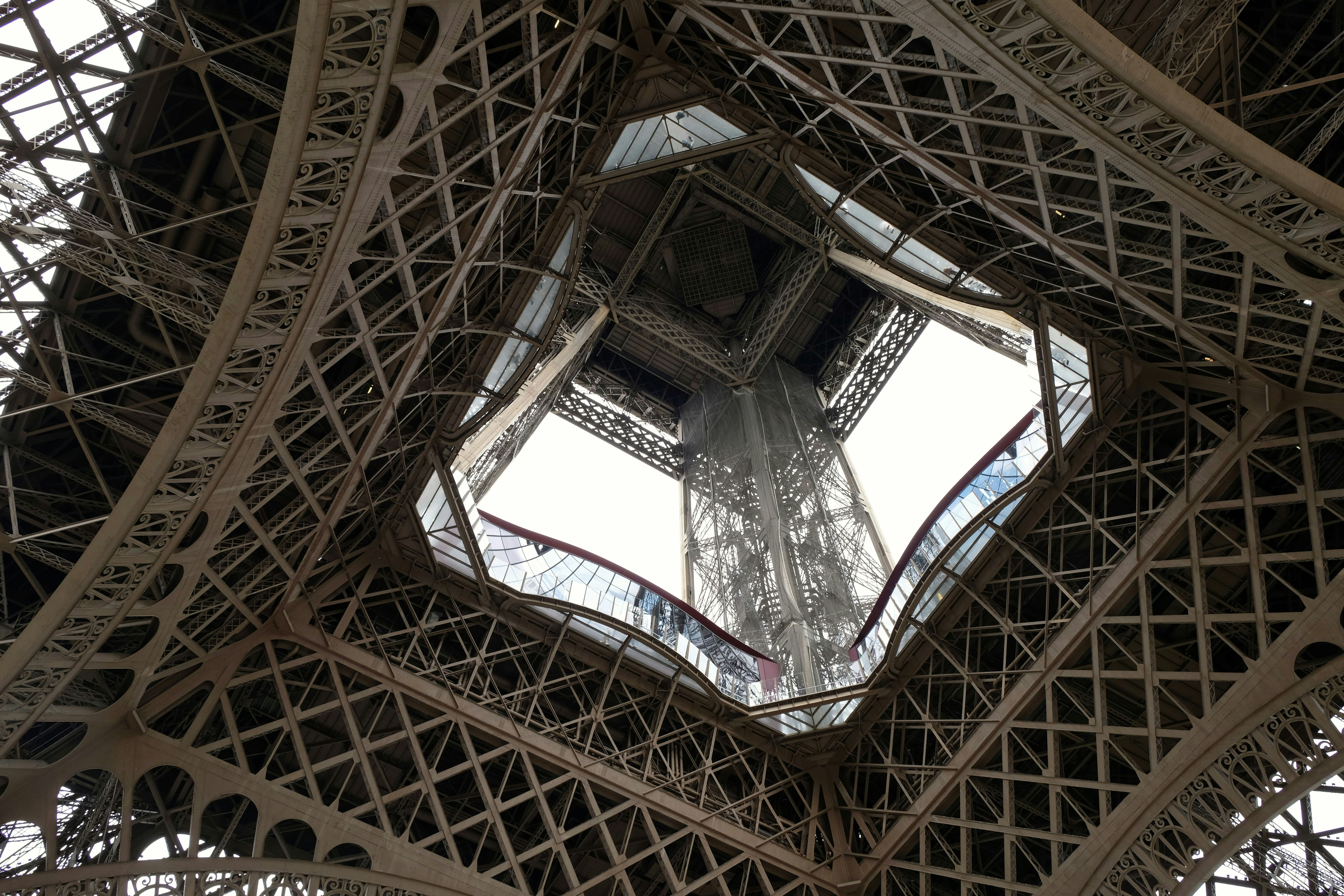 Below the Lattice: An Angled View Through Eiffel-like Ironwork