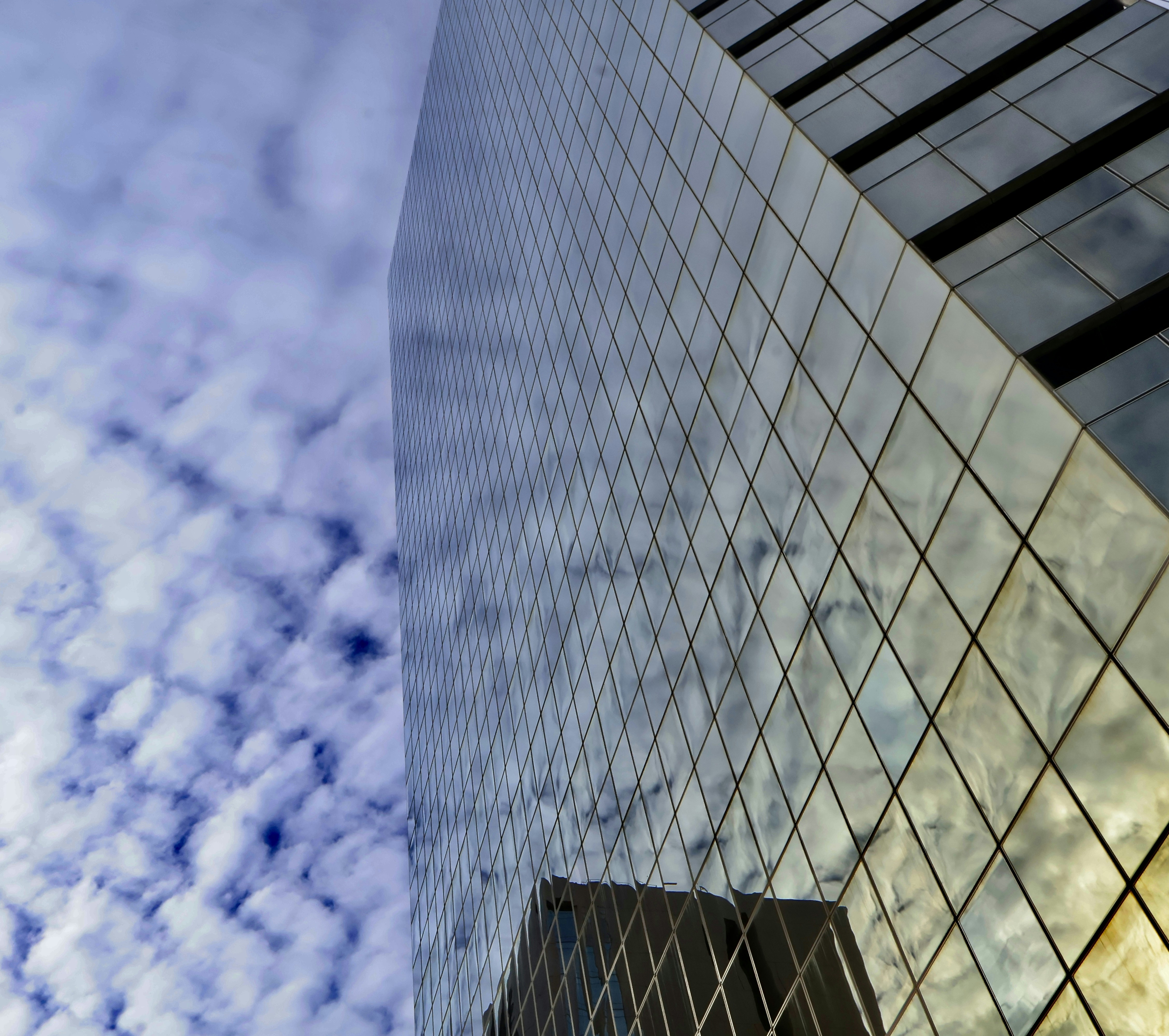Glassed Edge: Architectural Facade Reflecting Sky