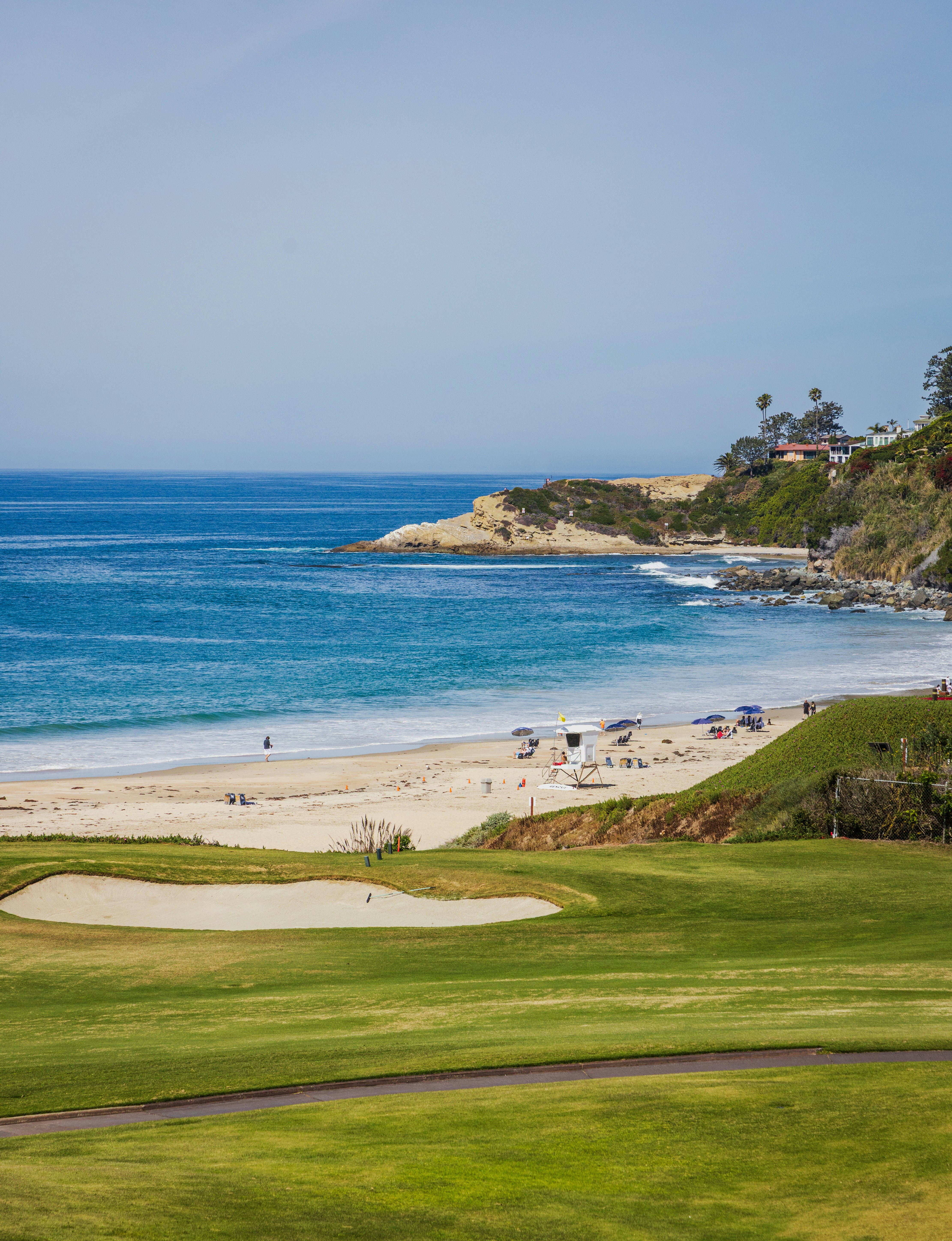 Coastal Green and Beachfront Vista