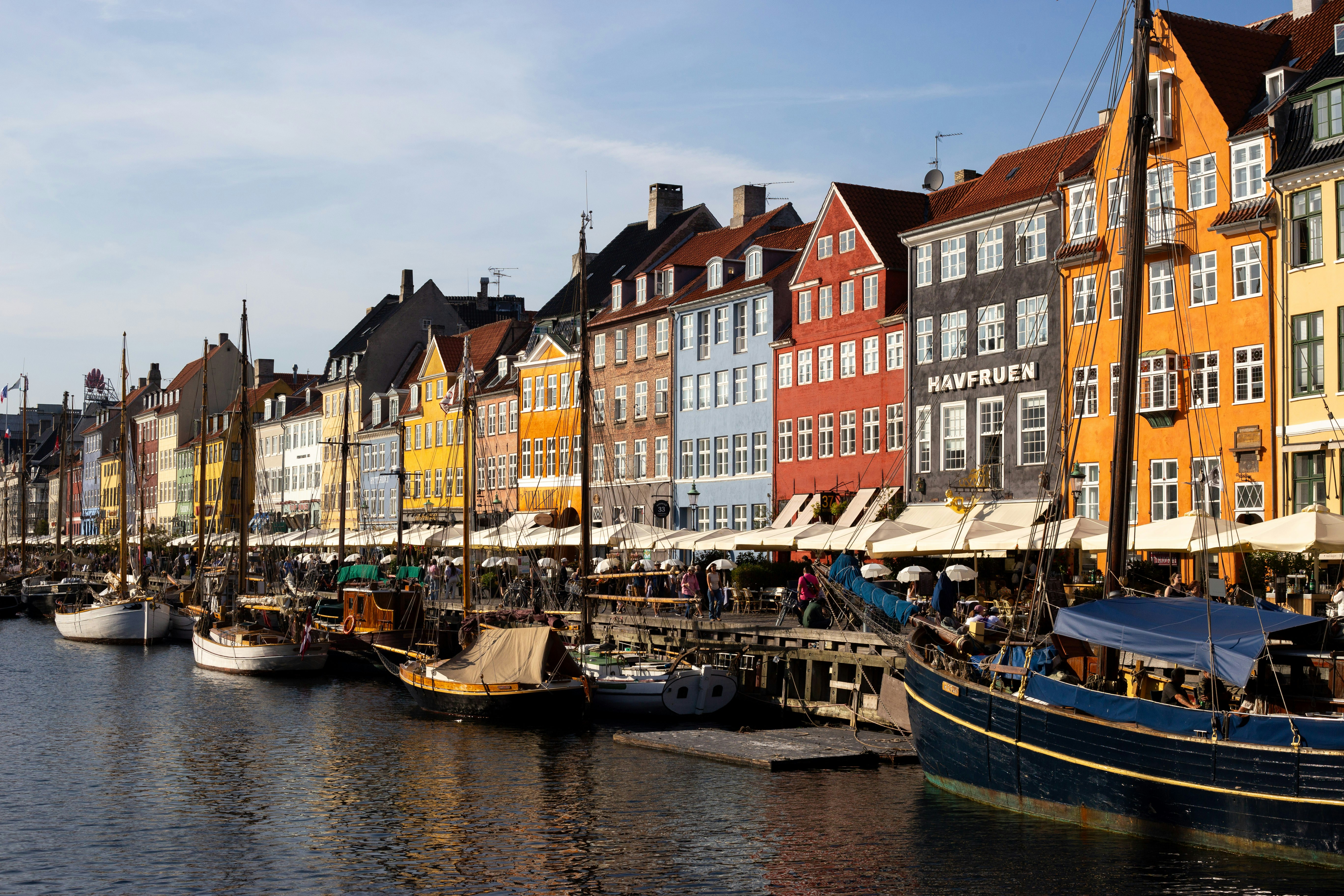Colorful Facades Along the Calm Danish Waterfront