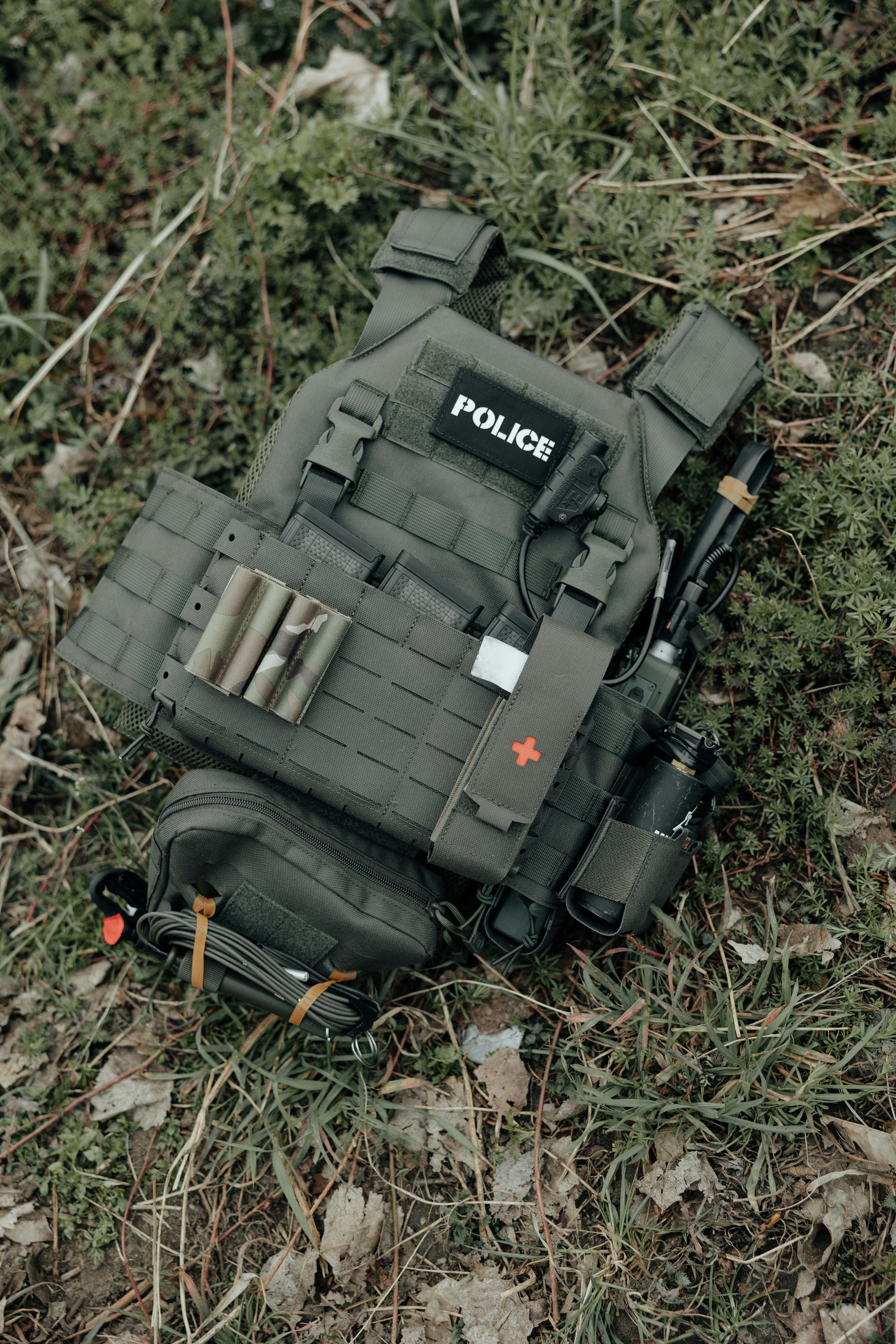Tactical Loadout Resting in the Underbrush