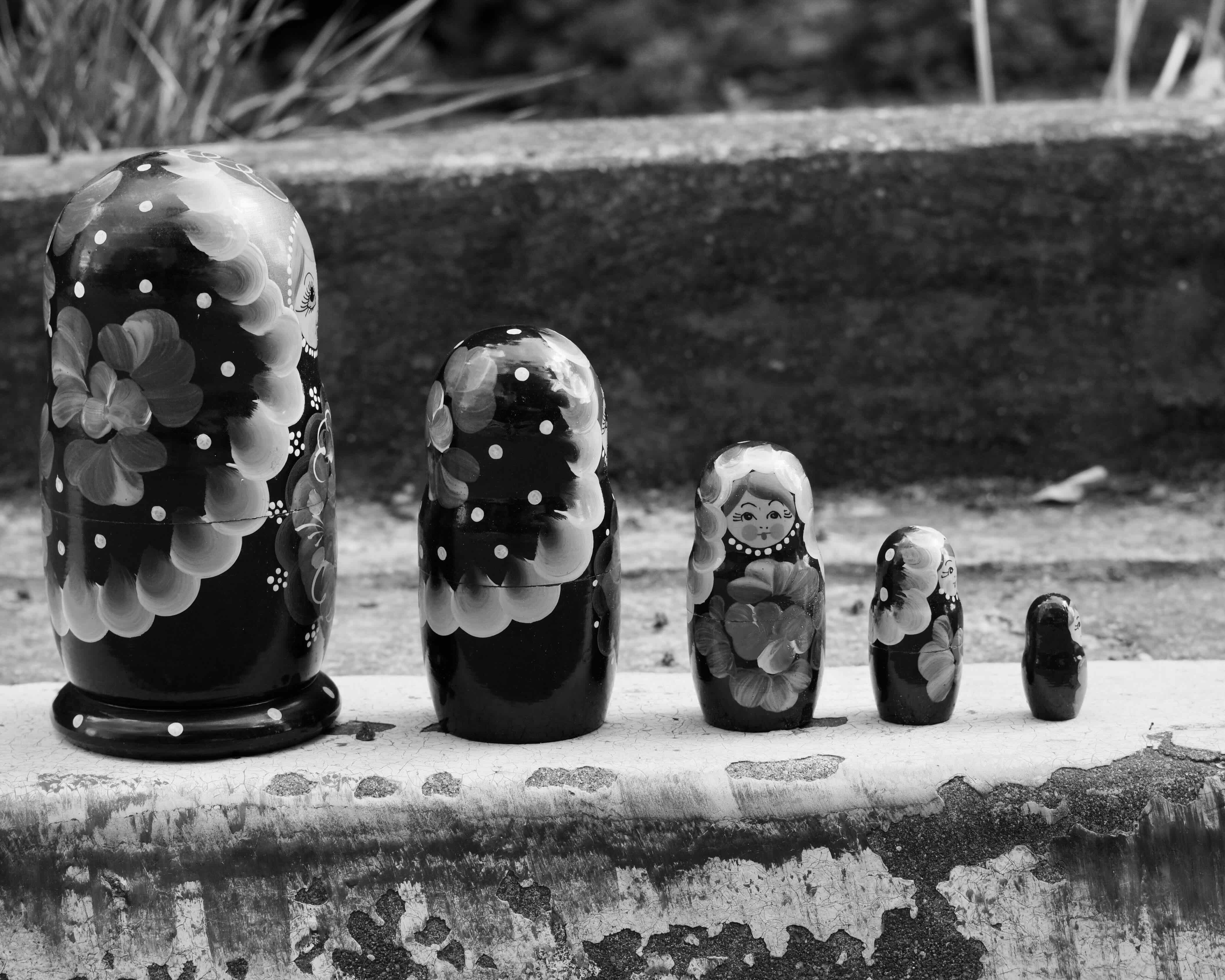 Matryoshka Row: A Shaping Cascade of Painted Russian Nesting Dolls