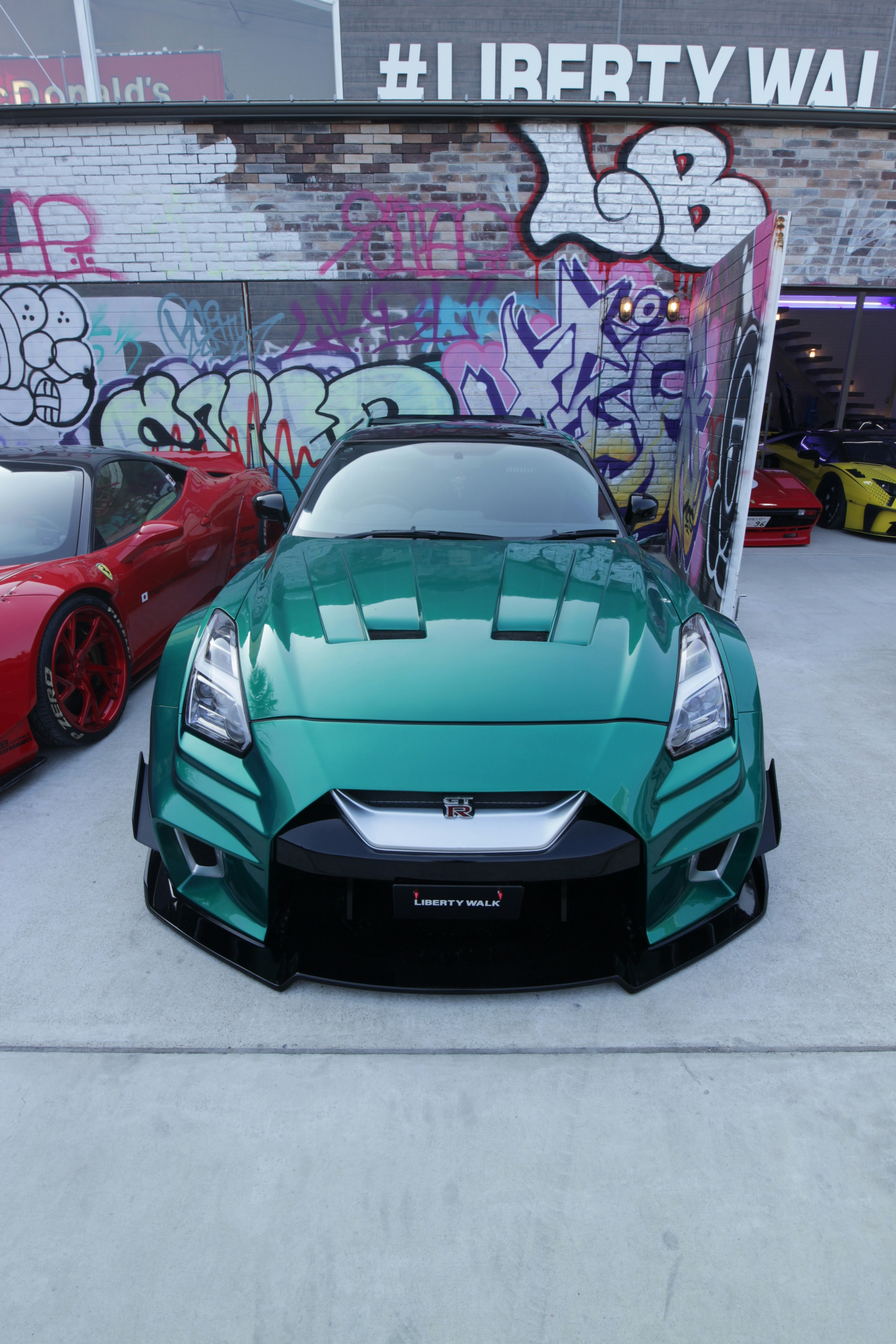 Emerald Vortex: A Hypercar Emerges from Graffiti dusk