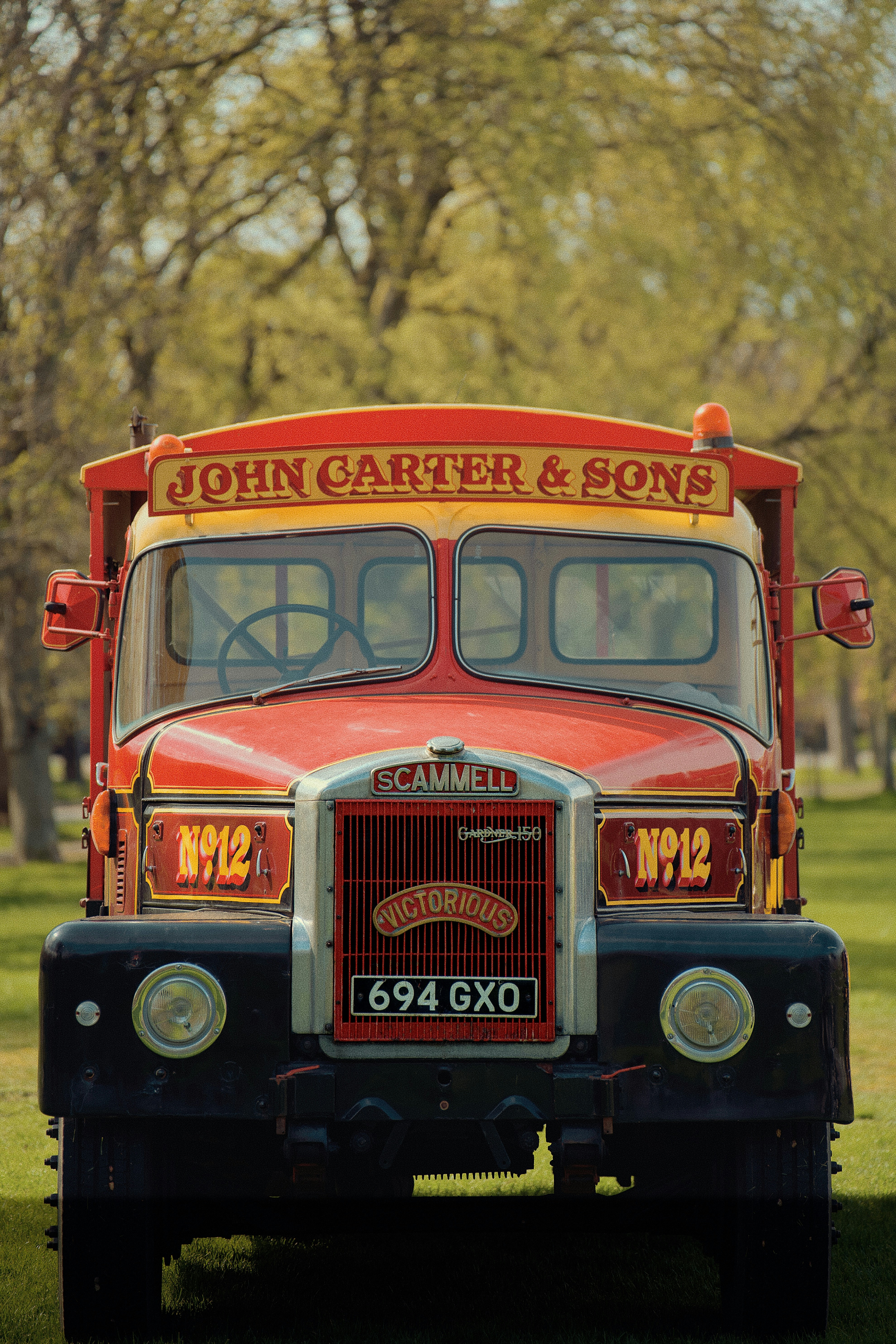 Red Thunder: Front-and-Center of a Vintage Fire Engine