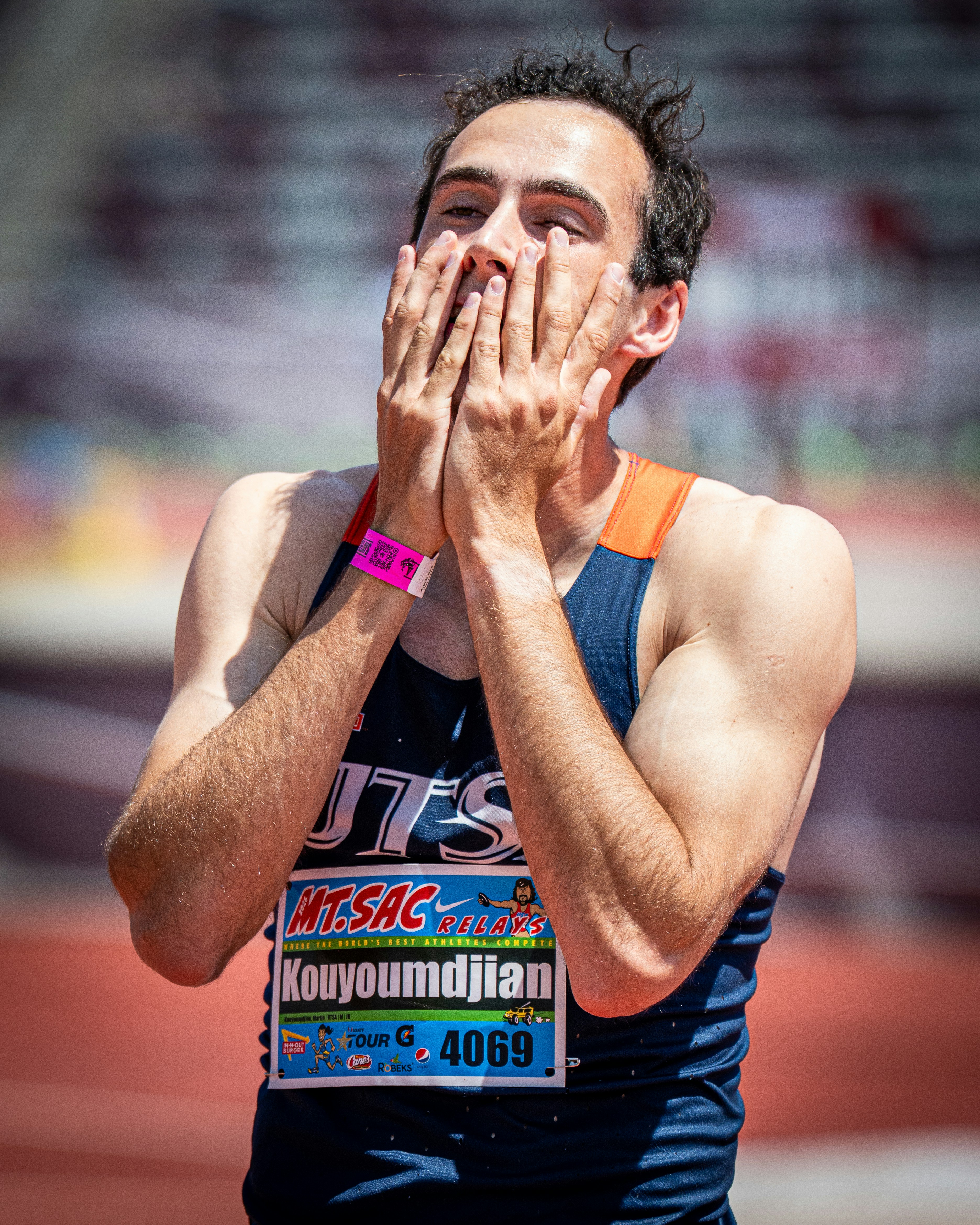 Relief in the Finish Line: A Moment of Exhausted Joy
