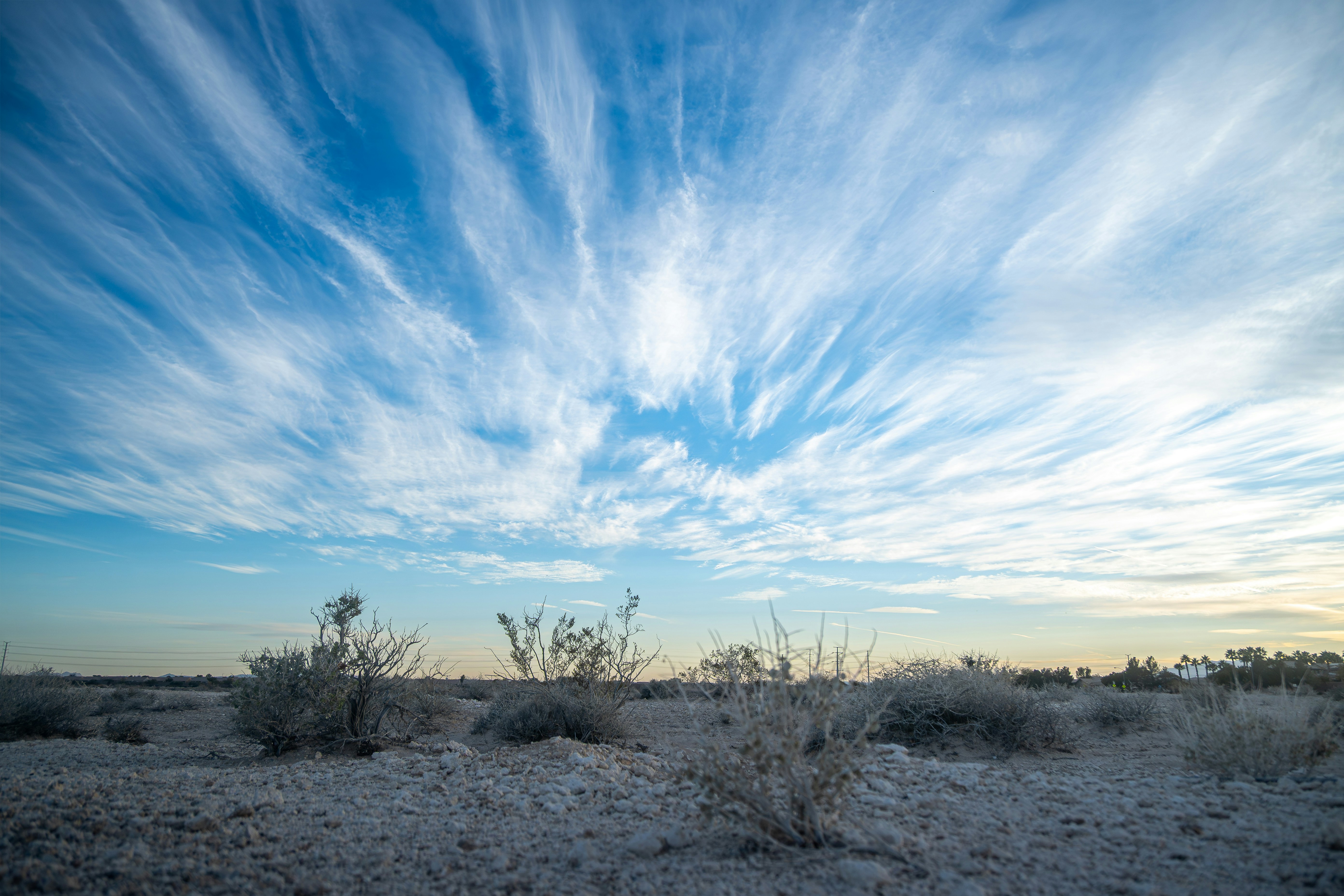 Desert Horizon Under Expansive Sky
