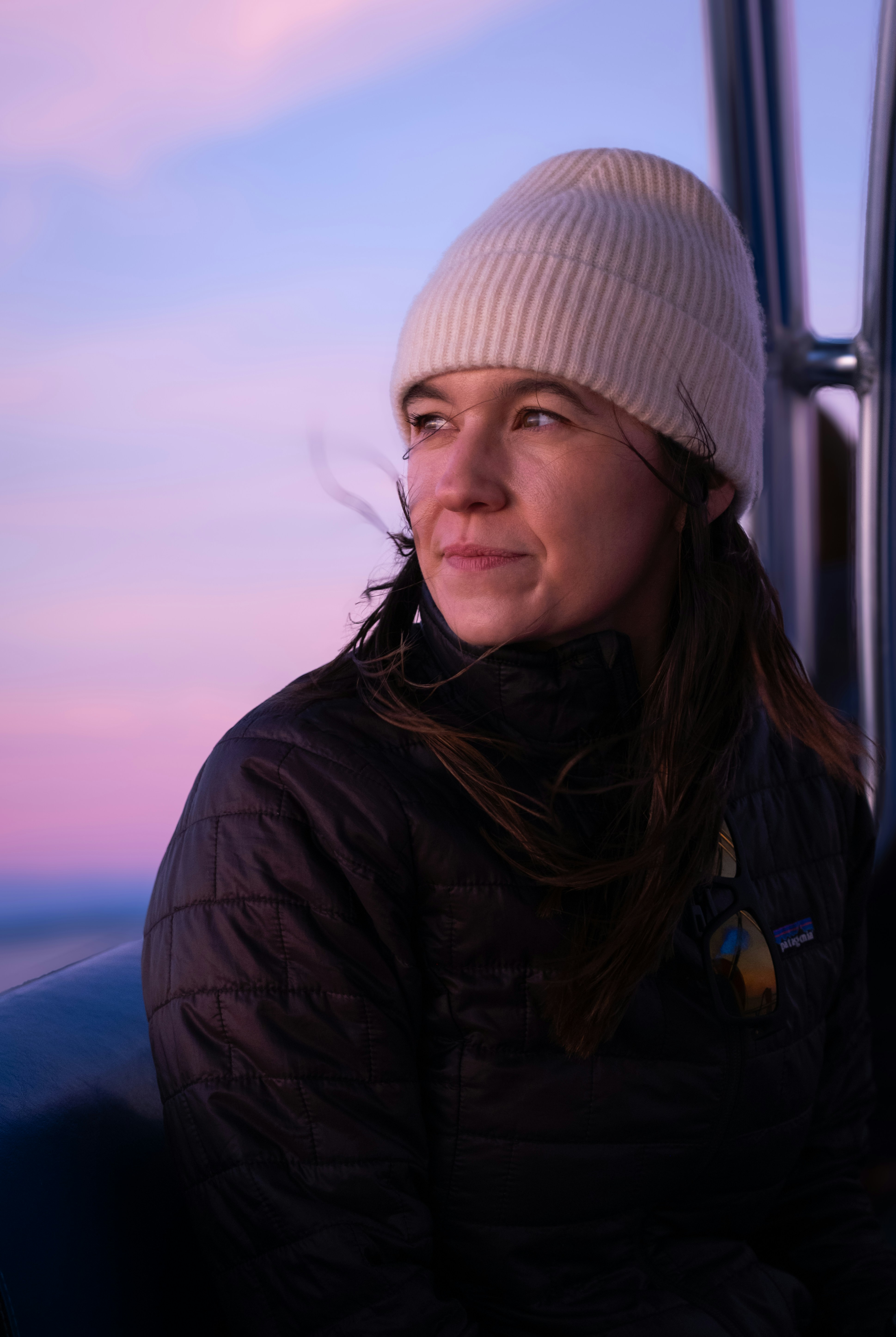 Soft Light, Quiet Moment: A Woman in a Winter Sunset