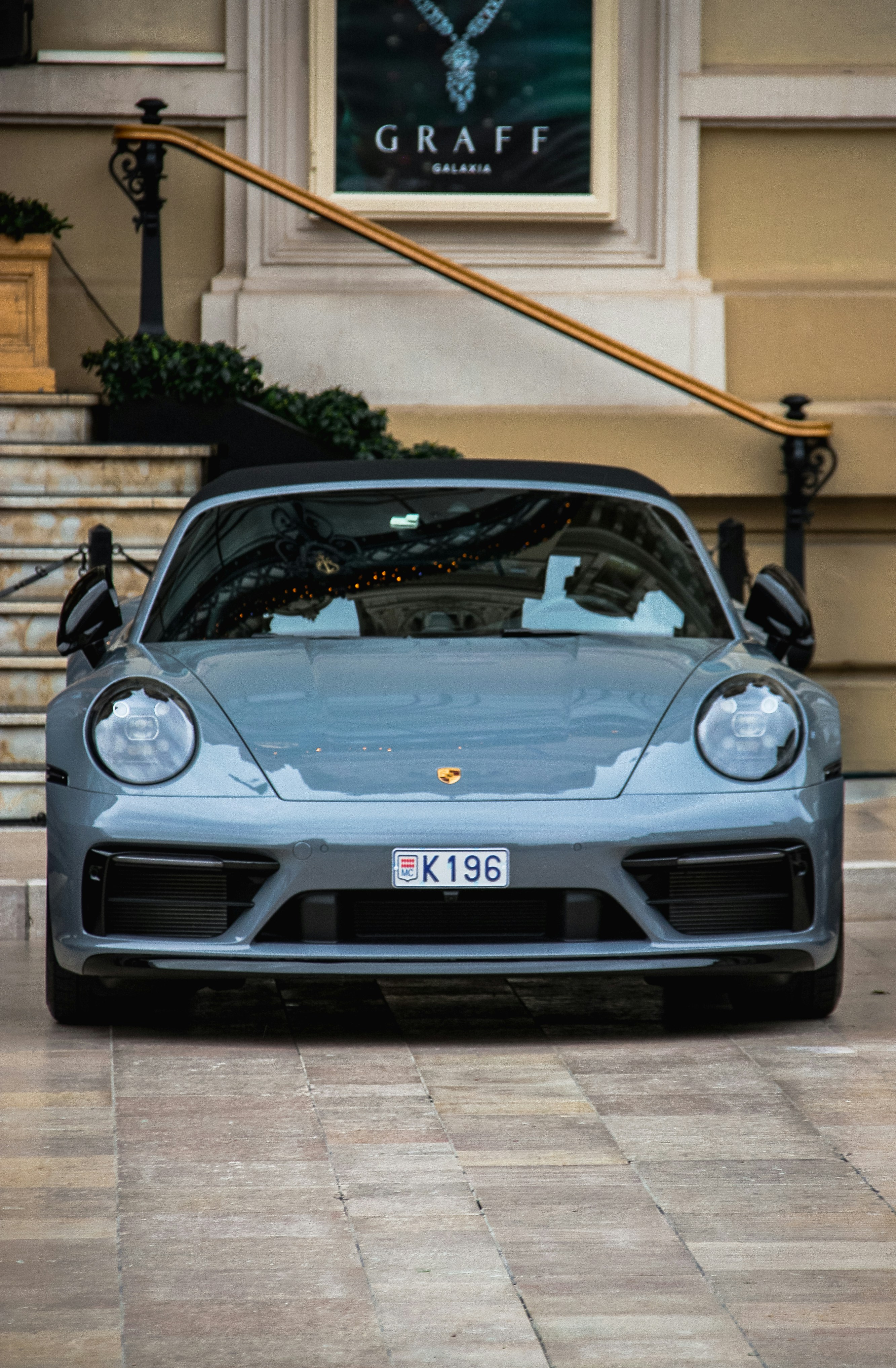 Front-and-Center Porsche in a Courtyard Setting