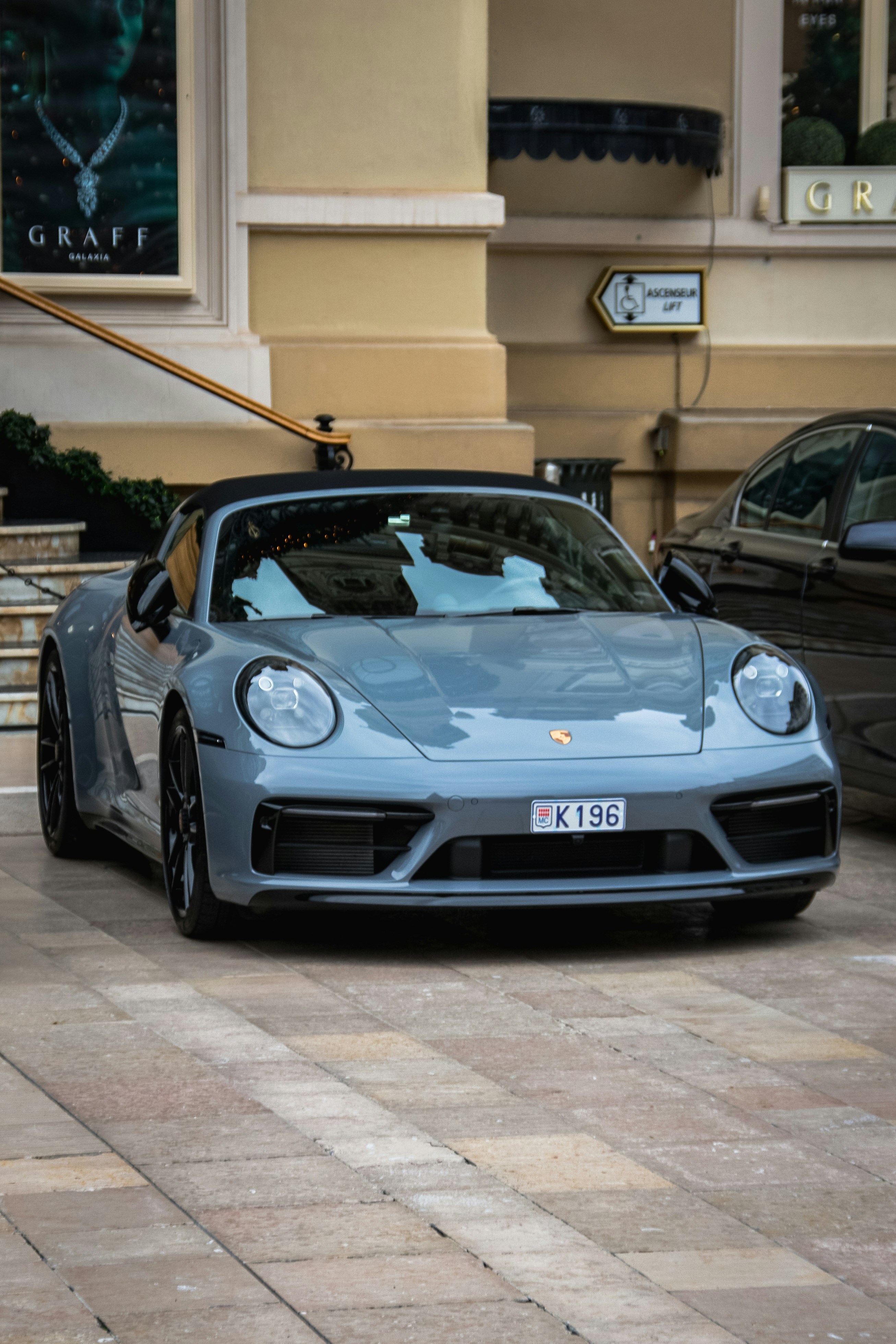 Porsche on a European Plaza
