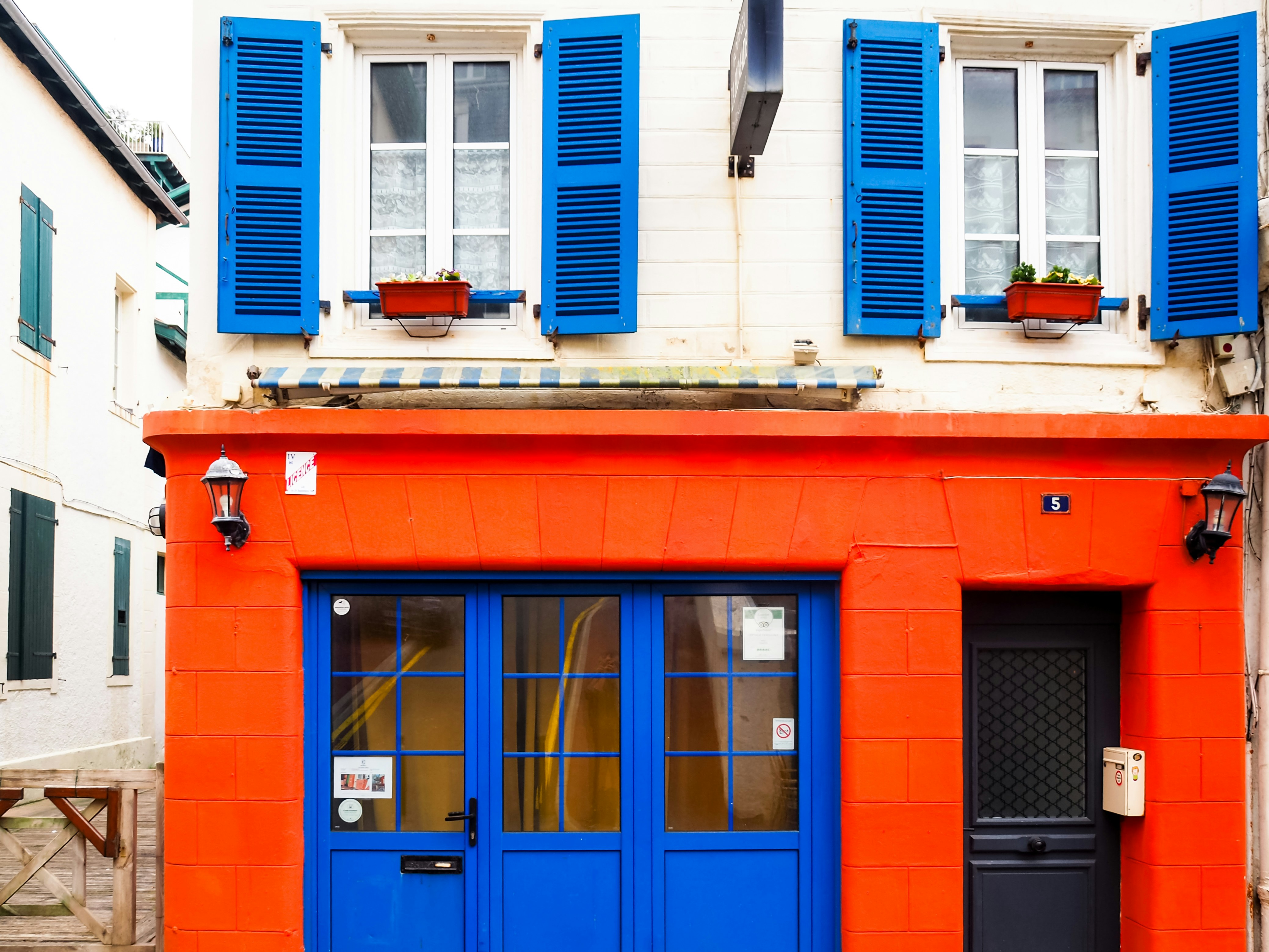 Cobalt Shutters at the Red Facade