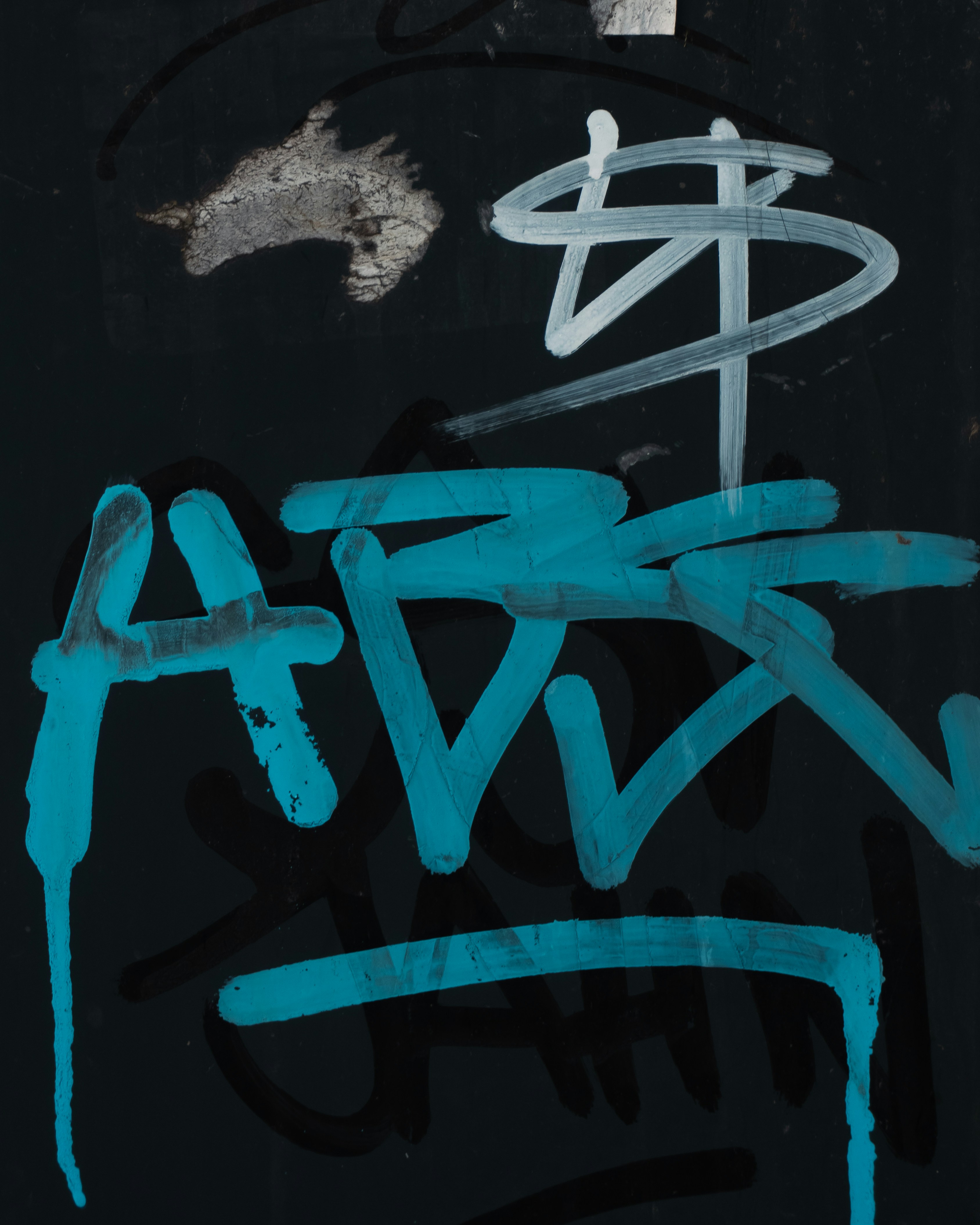 Electric Blue Tags on a Midnight Wall