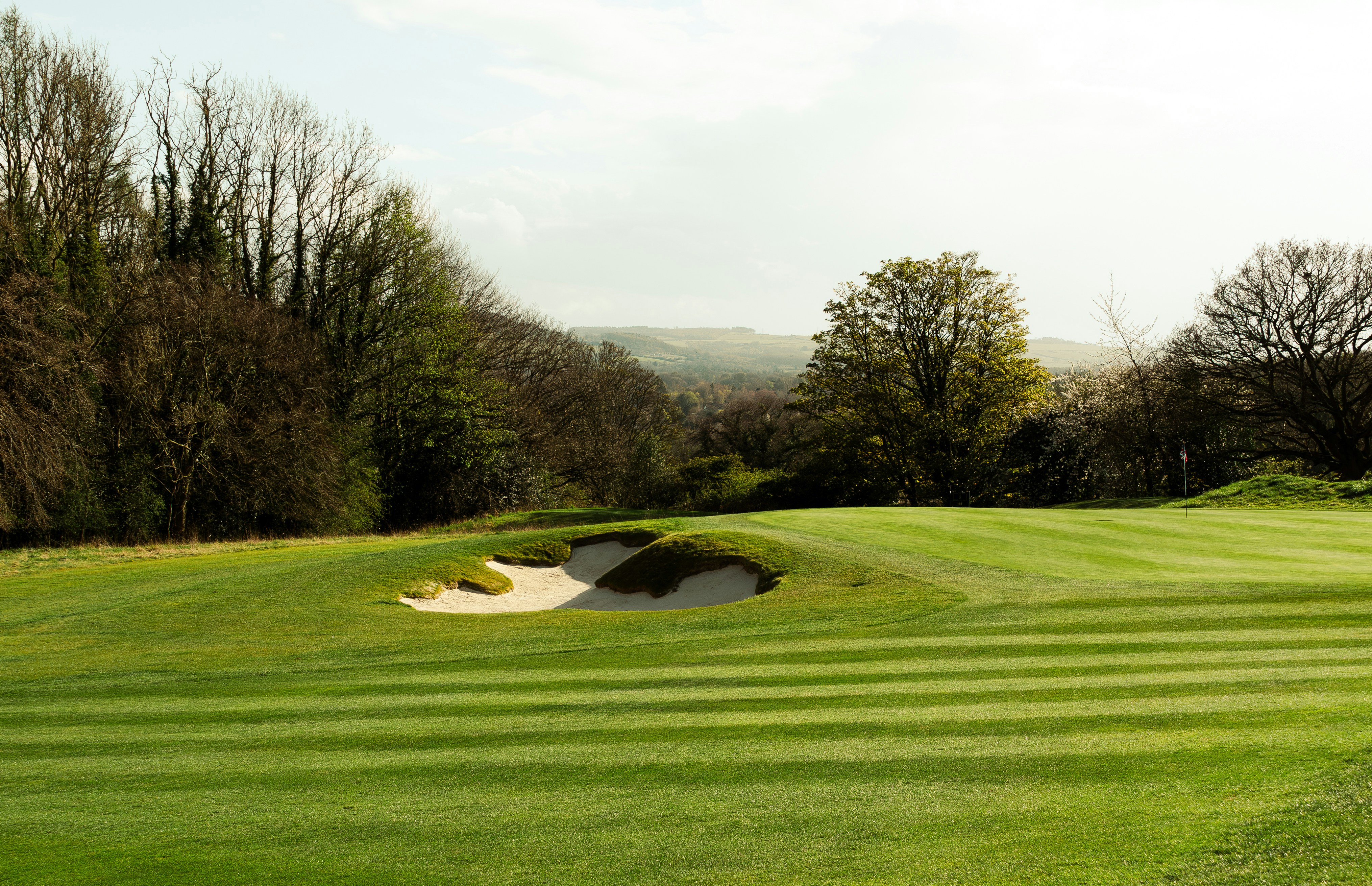 Greenside Silence: A Sunlit Bump and Sand