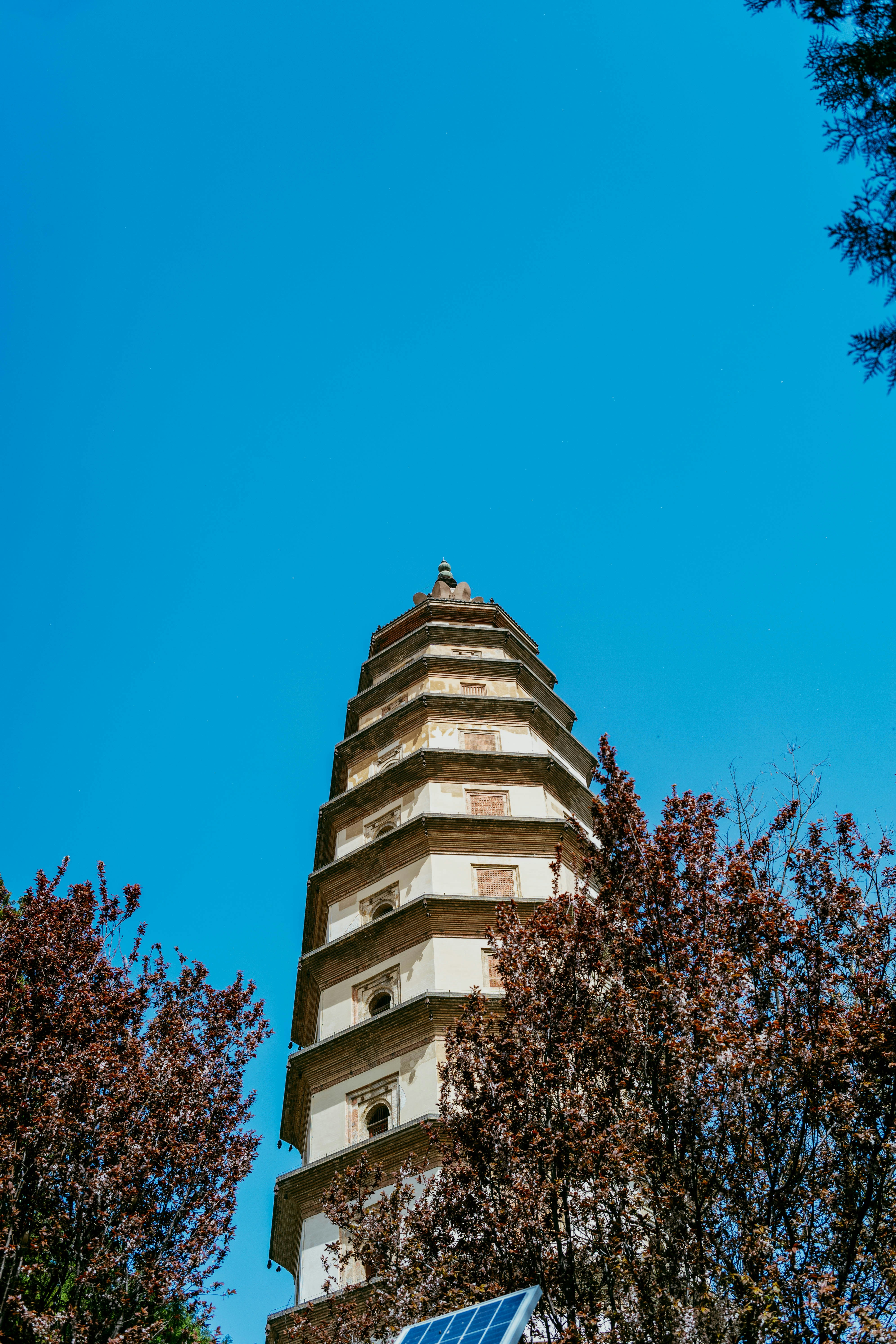 Azure Sky Over a Tea-Sky Pagoda: A Towering Moment