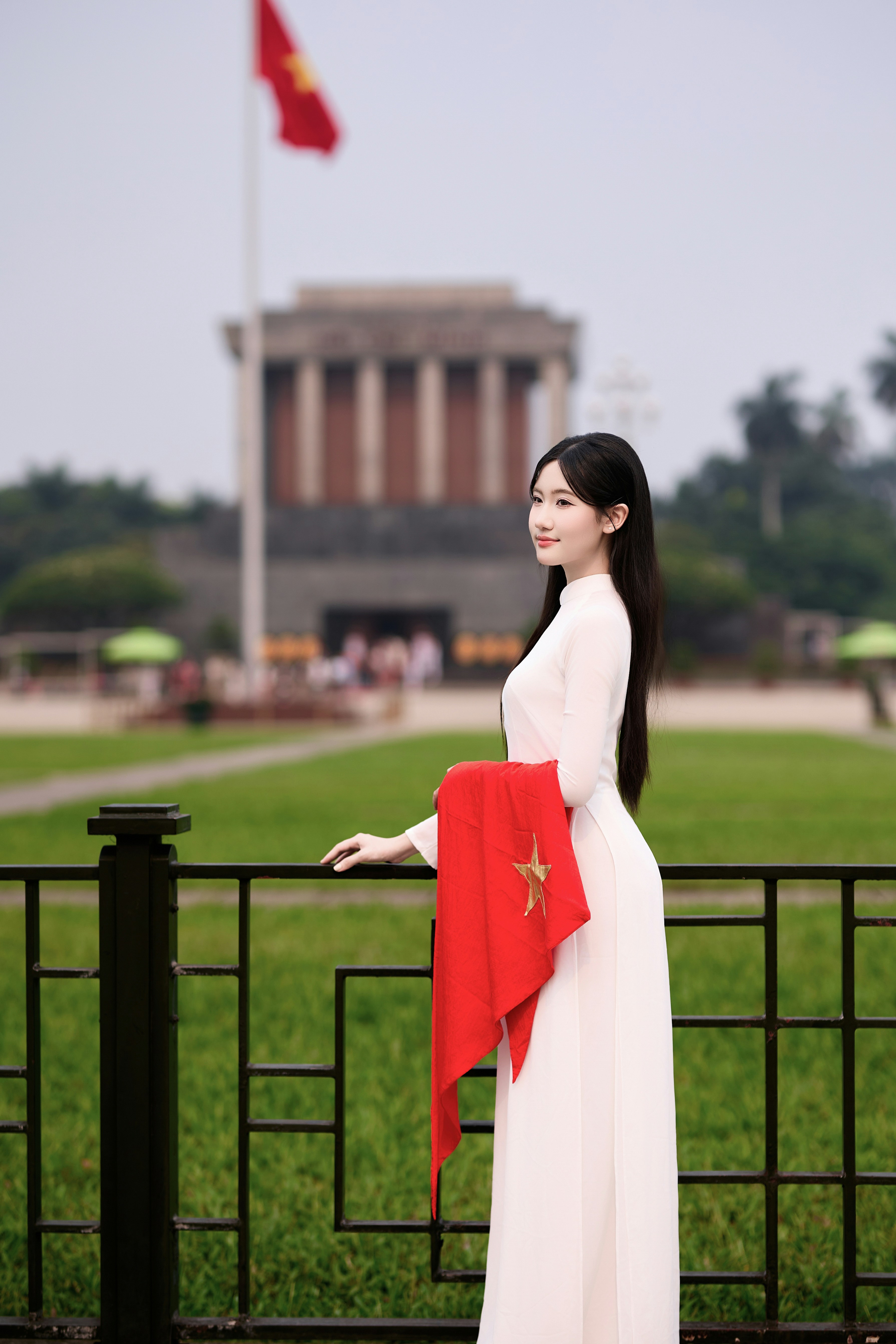 Grace at the Gate: Portrait by the National Flag