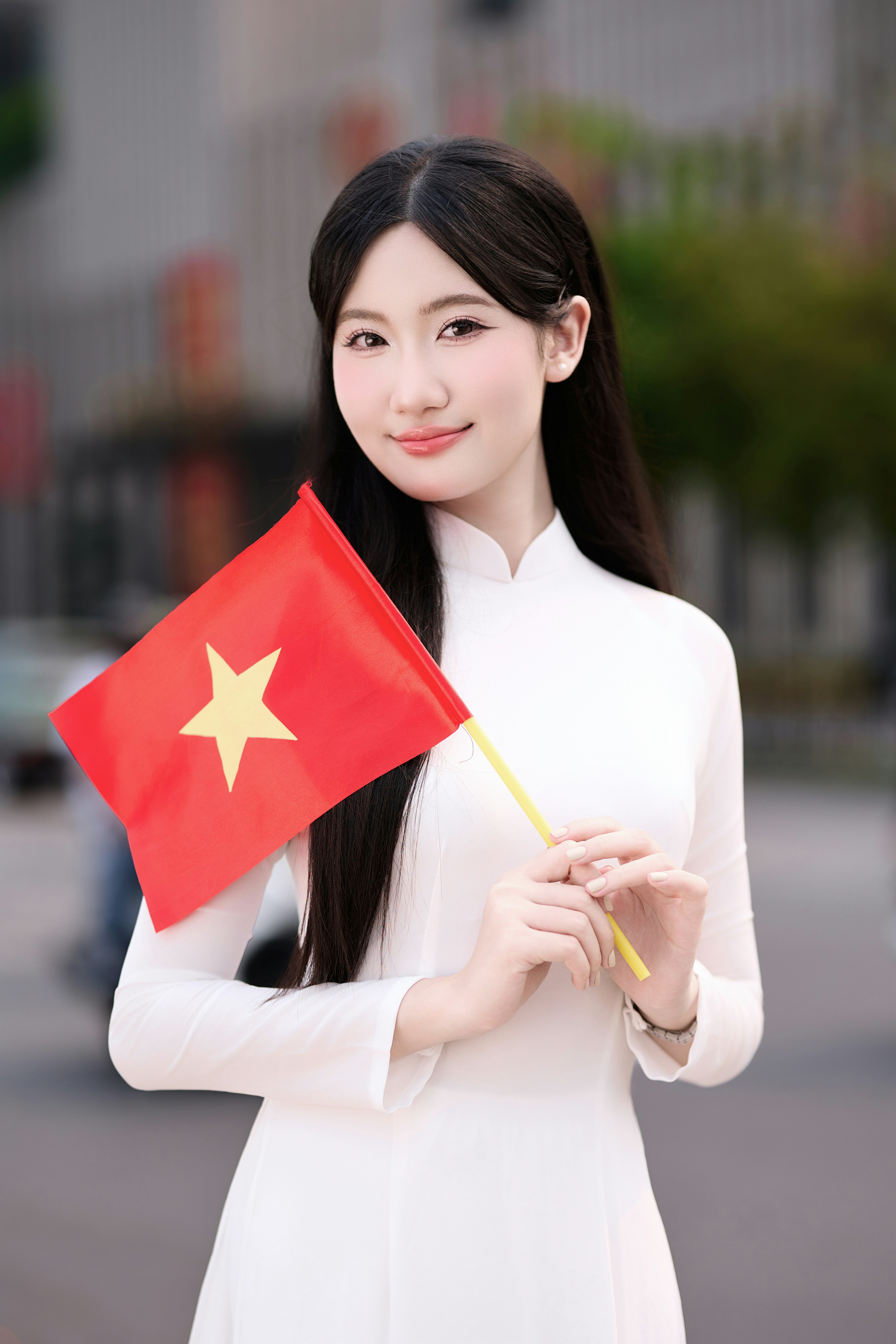 Quiet Confidence: A Portrait with a Red Flag
