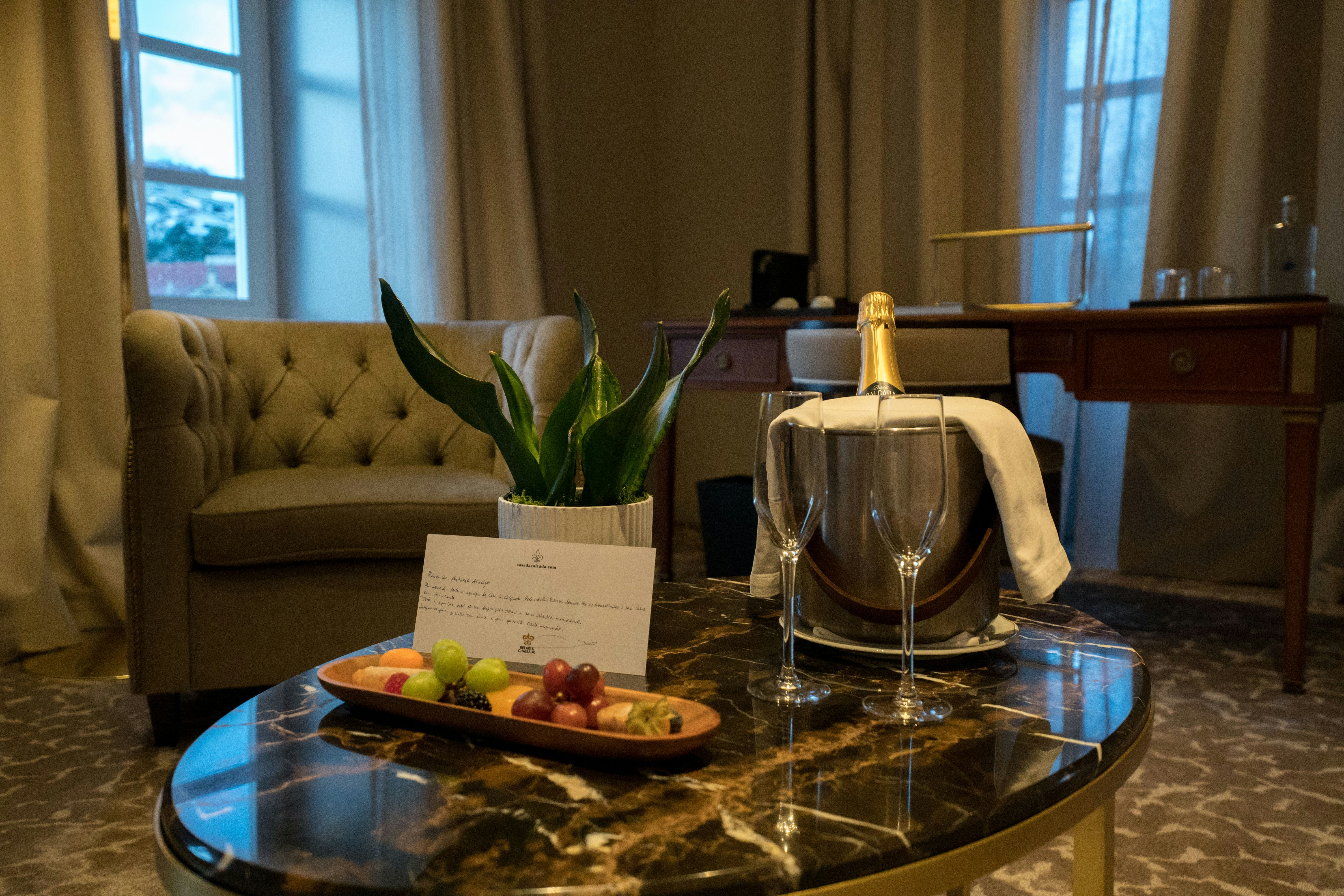 Toast on Marble: A Toasting Moment in a Plush Hotel Lounge