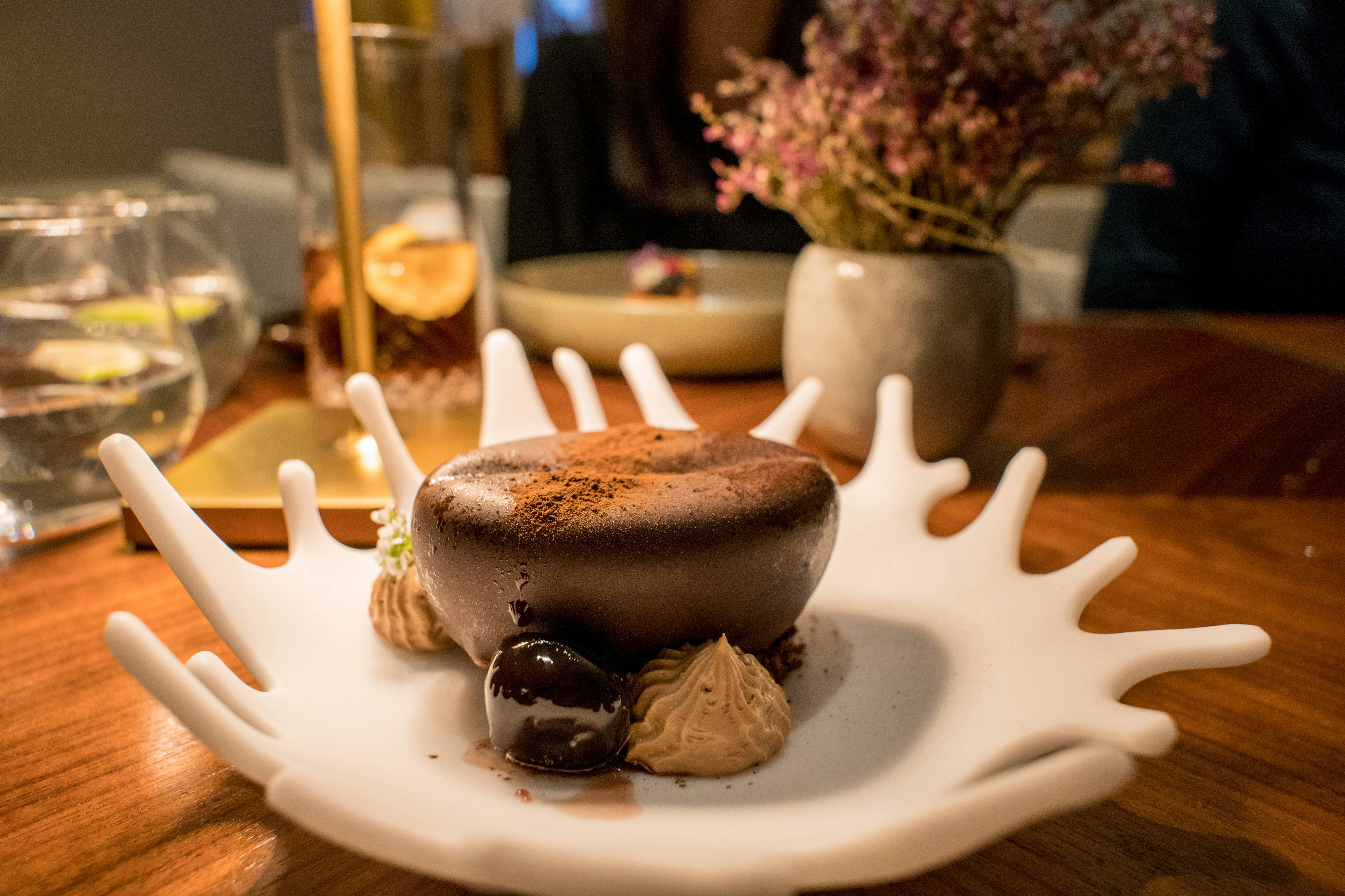 Dramatic Chocolate Dome on a Splash Plate